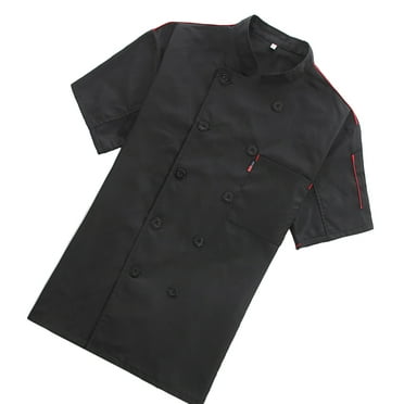 Chef Coat Jacket Short Sleeve Work Wear Cooking Clothes Catering Shirt ...