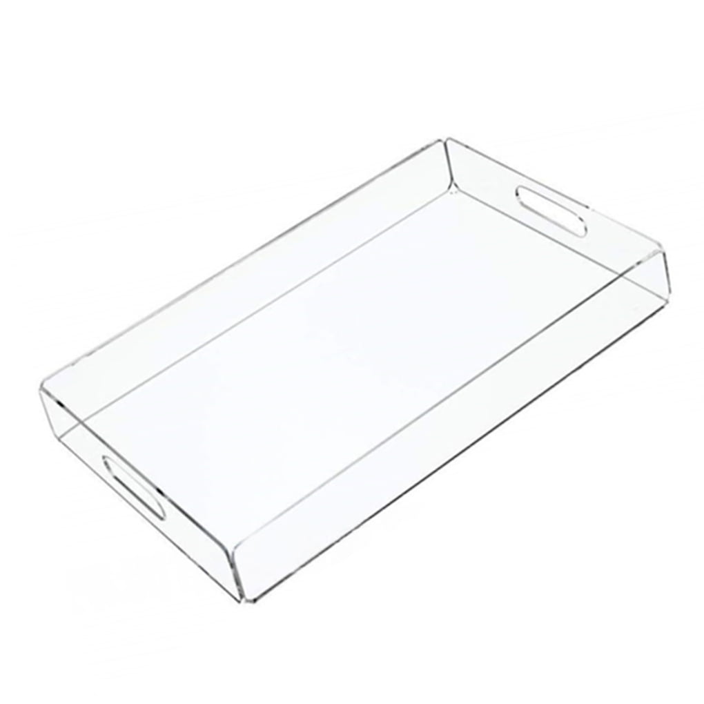 Kironypik Clear Serving Tray Spill Proof Acrylic Organizer Tea Coffee ...