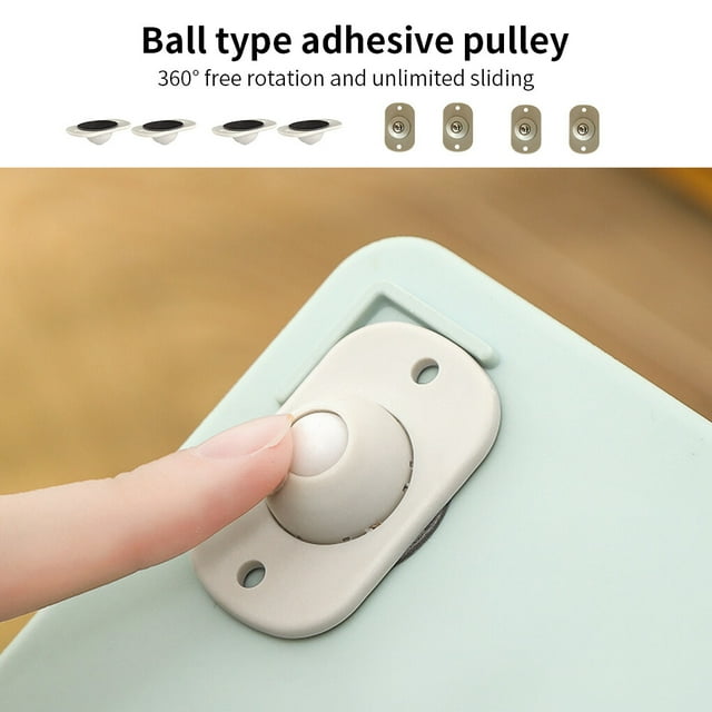 Kironypik Pack of 4 Sticky Pulley 360 Degree Rotating Wheel Plastic ...