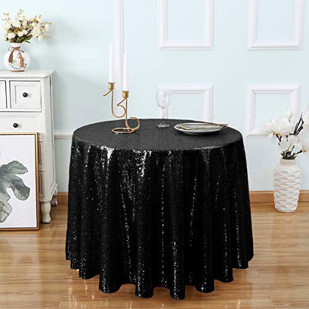Kirsooku Black Sequin Tablecloth Glitter Sparkly Iridescent Shimmer for ...