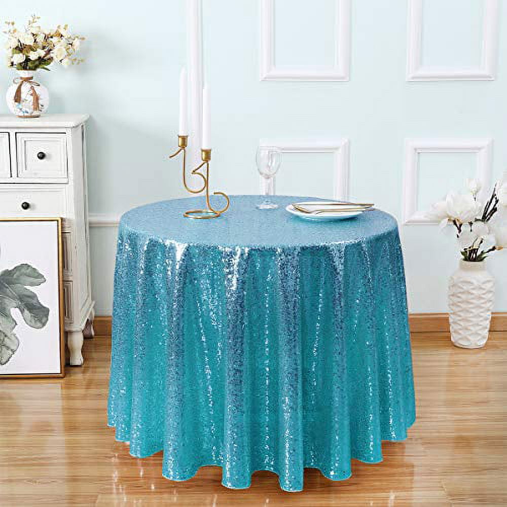 Kirsooku Blue Sequin Tablecloth Glitter Sparkly Iridescent Shimmer for ...