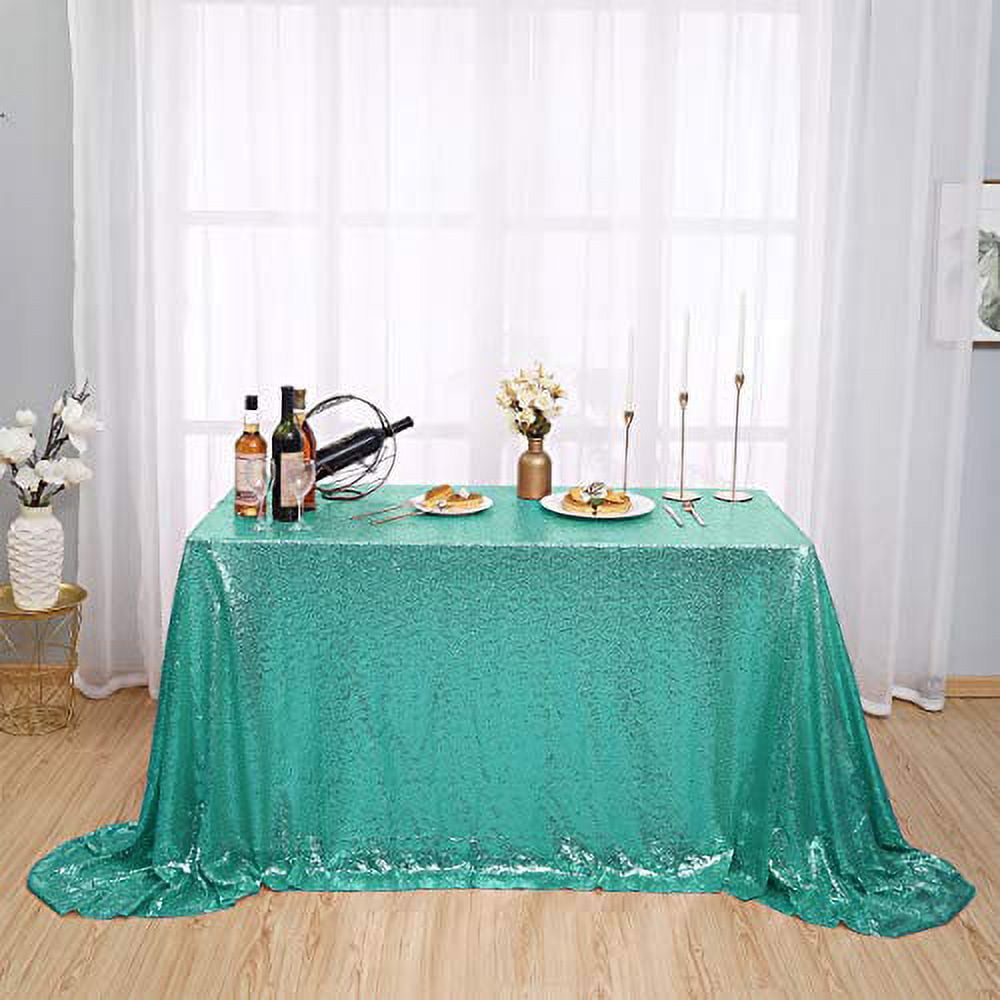 Kirsooku Sage Green Sequin Tablecloth Glitter Sparkly Iridescent Shimmer for Rectangle Tables 60 ...