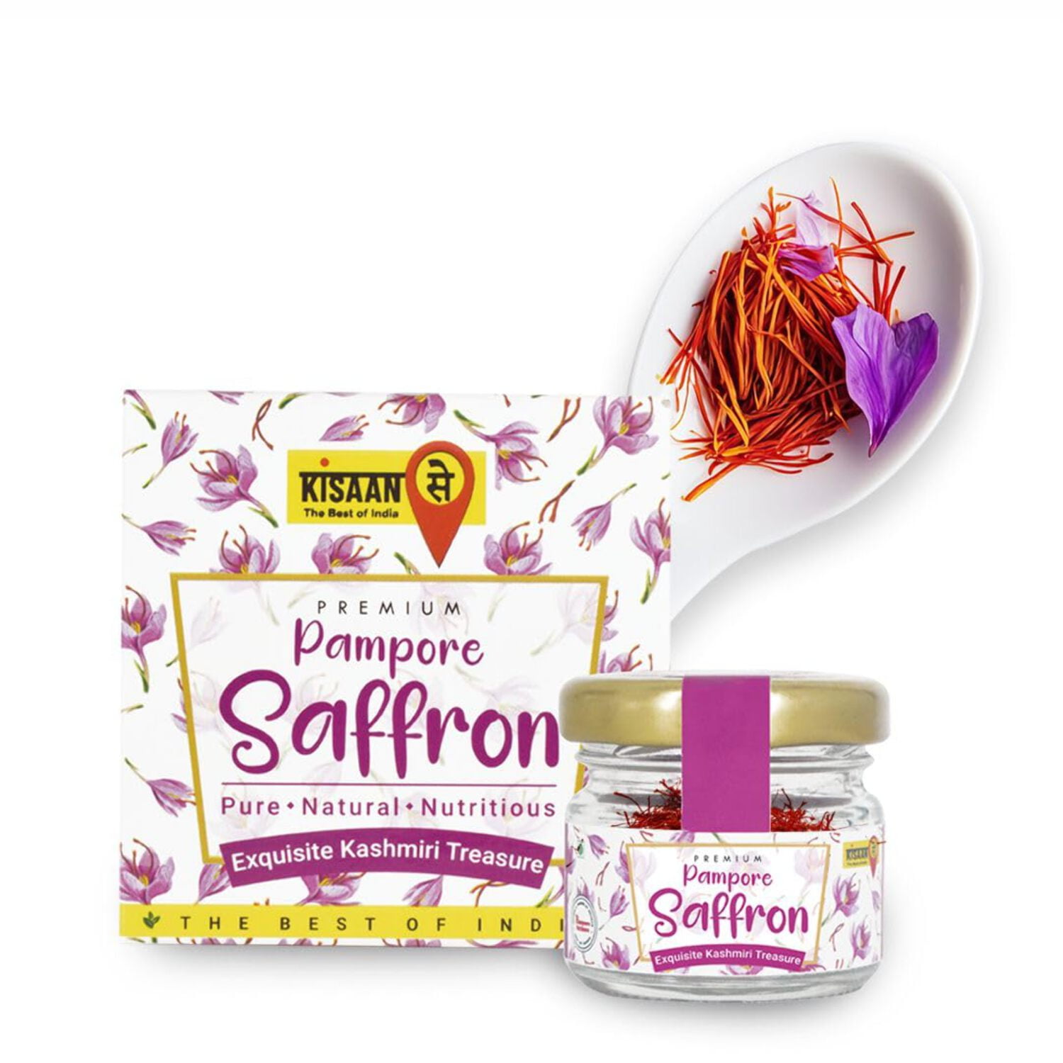 KisaanSay Kashmiri Saffron/Kesar/Keshar - 2gram, Premium Pack - A++ Grade, Saffron for pregnant ...