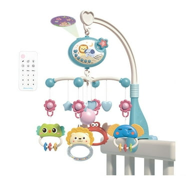 AYMZ Baby Musical Crib Mobile with Projector, Lights, Rotating Rattles ...