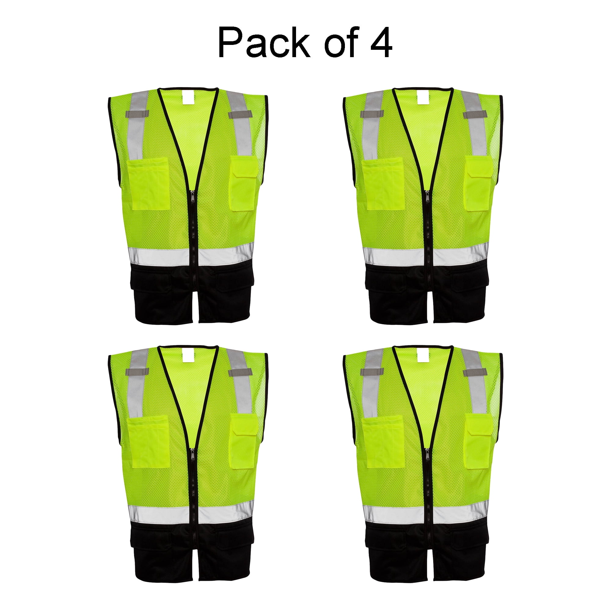 Kishigo Hi Vis Work Vest for Men, High Visibility Black Bottom Mesh ...