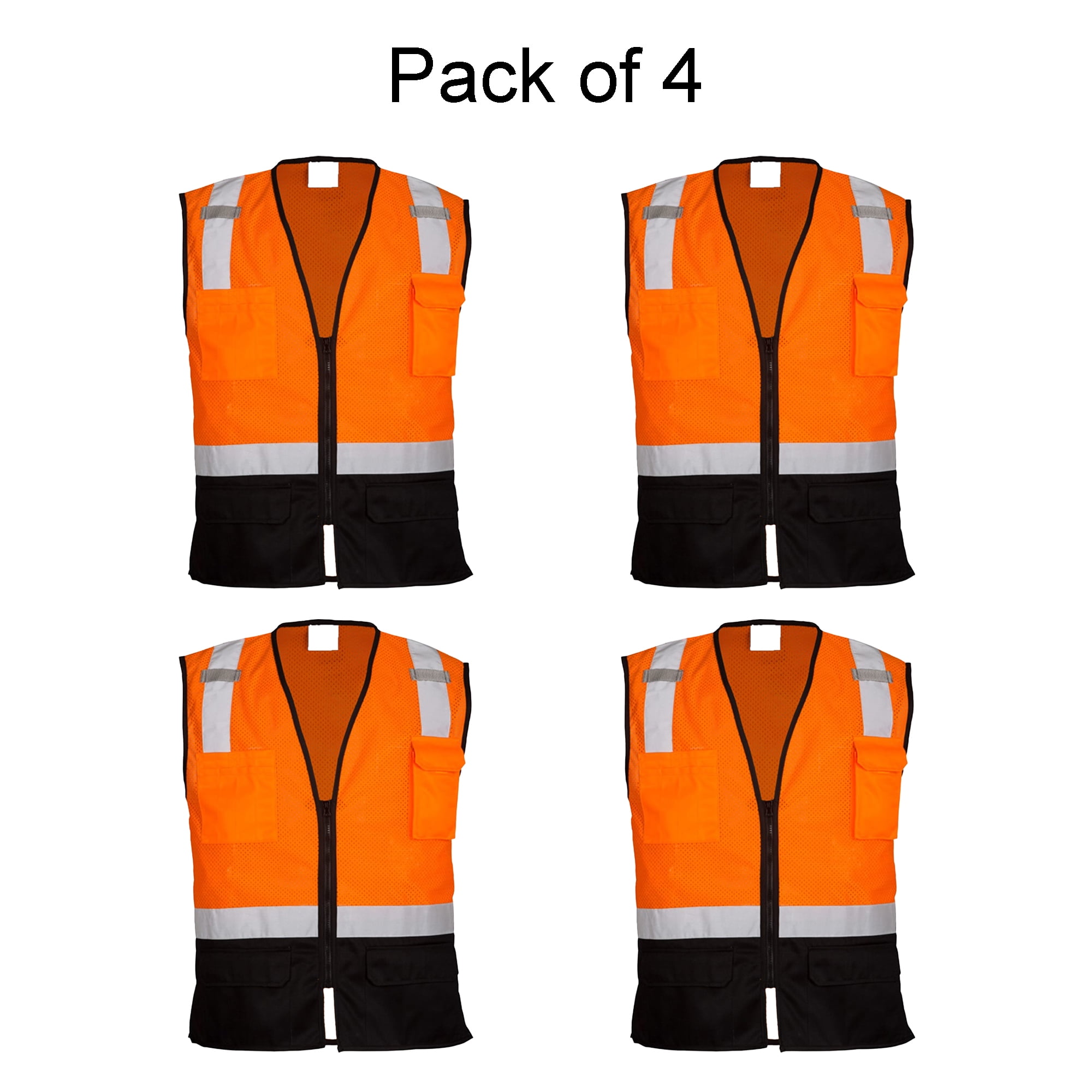 Kishigo Hi Vis Work Vest for Men, High Visibility Black Bottom Mesh ...