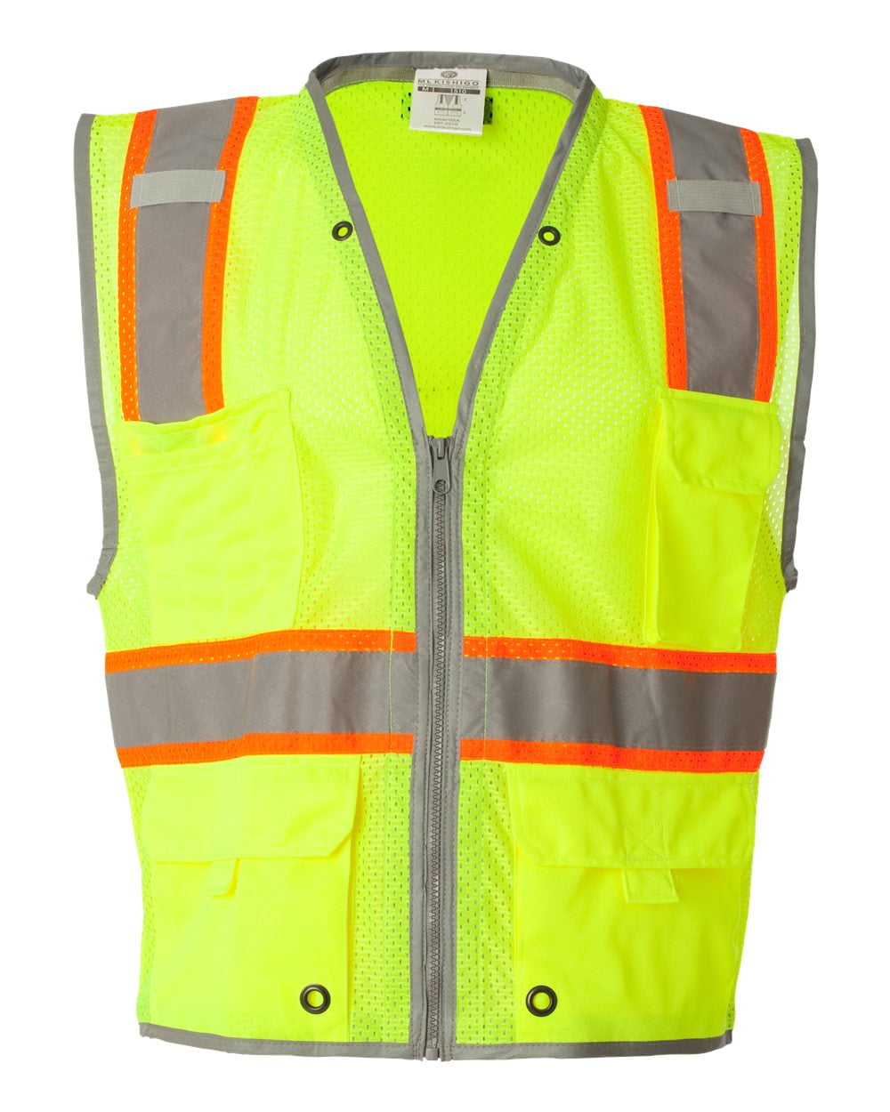 Kishigo - Premium Brilliant Series Heavy-Duty Class 2 Vest - 1510-1511 - Lime - Walmart.com