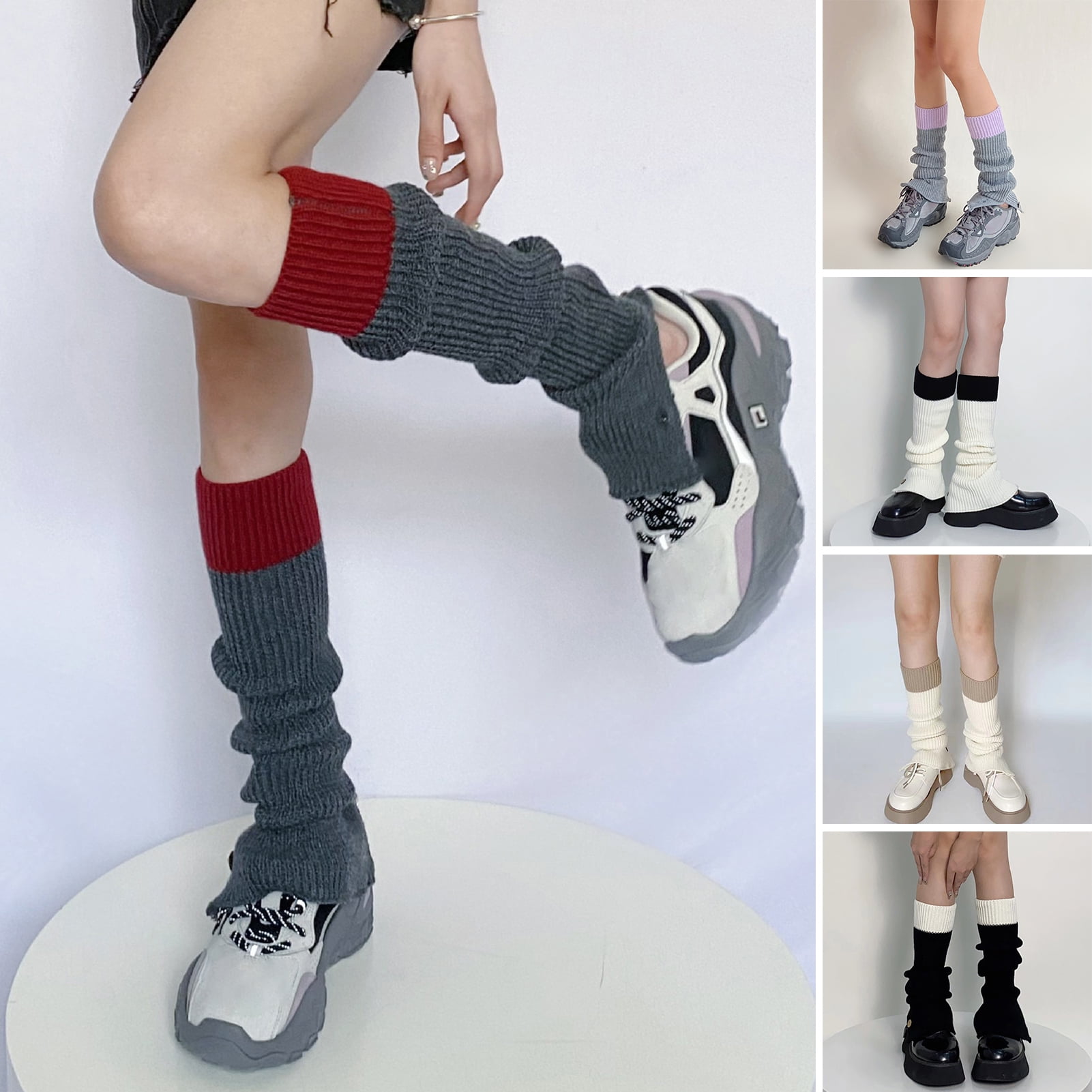 Kiskick 1 Pair Women Winter Calf Socks Button Opening Knitting ...