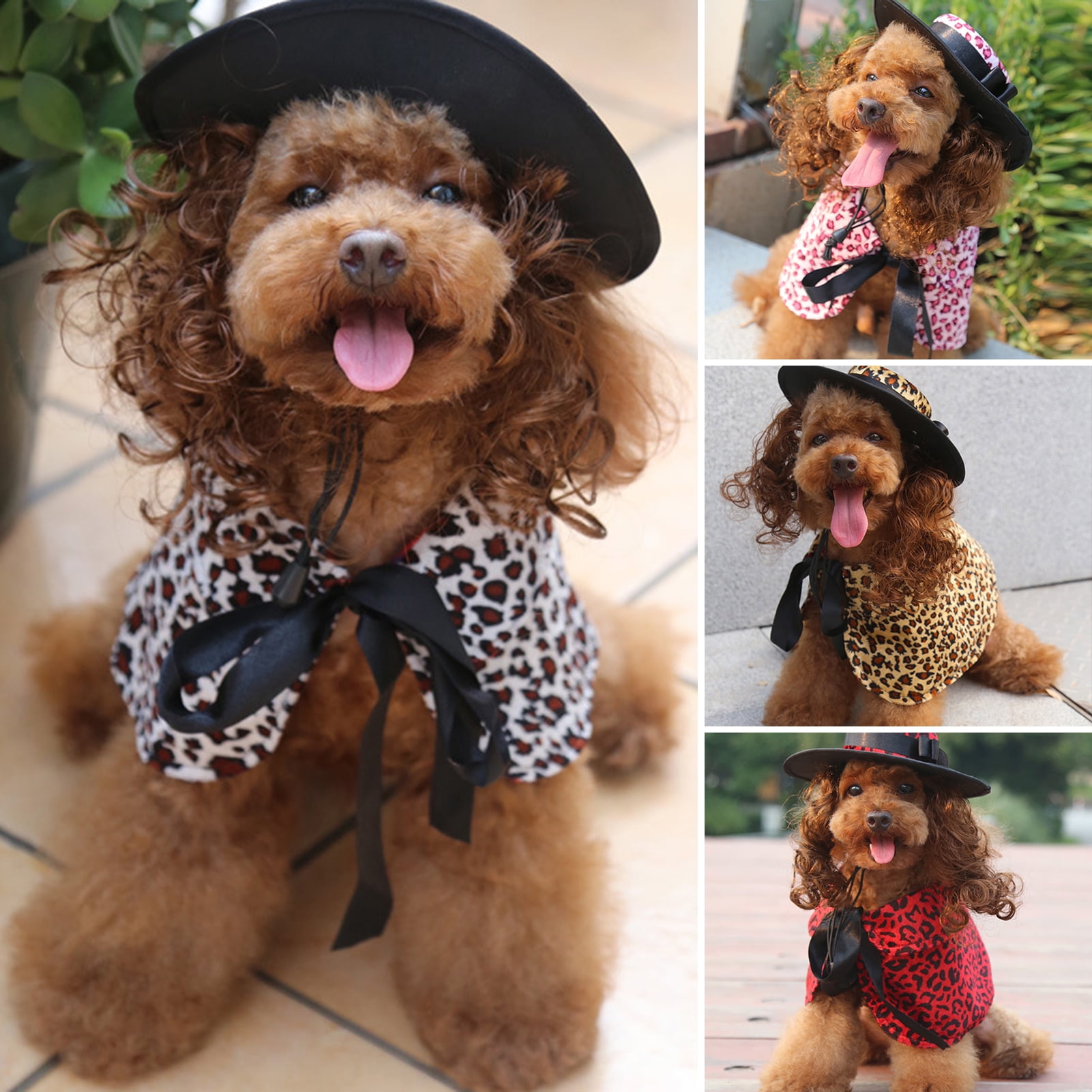 Kiskick Adorable Pet Cape with Bow Tie and Adjustable Hat, Funny ...