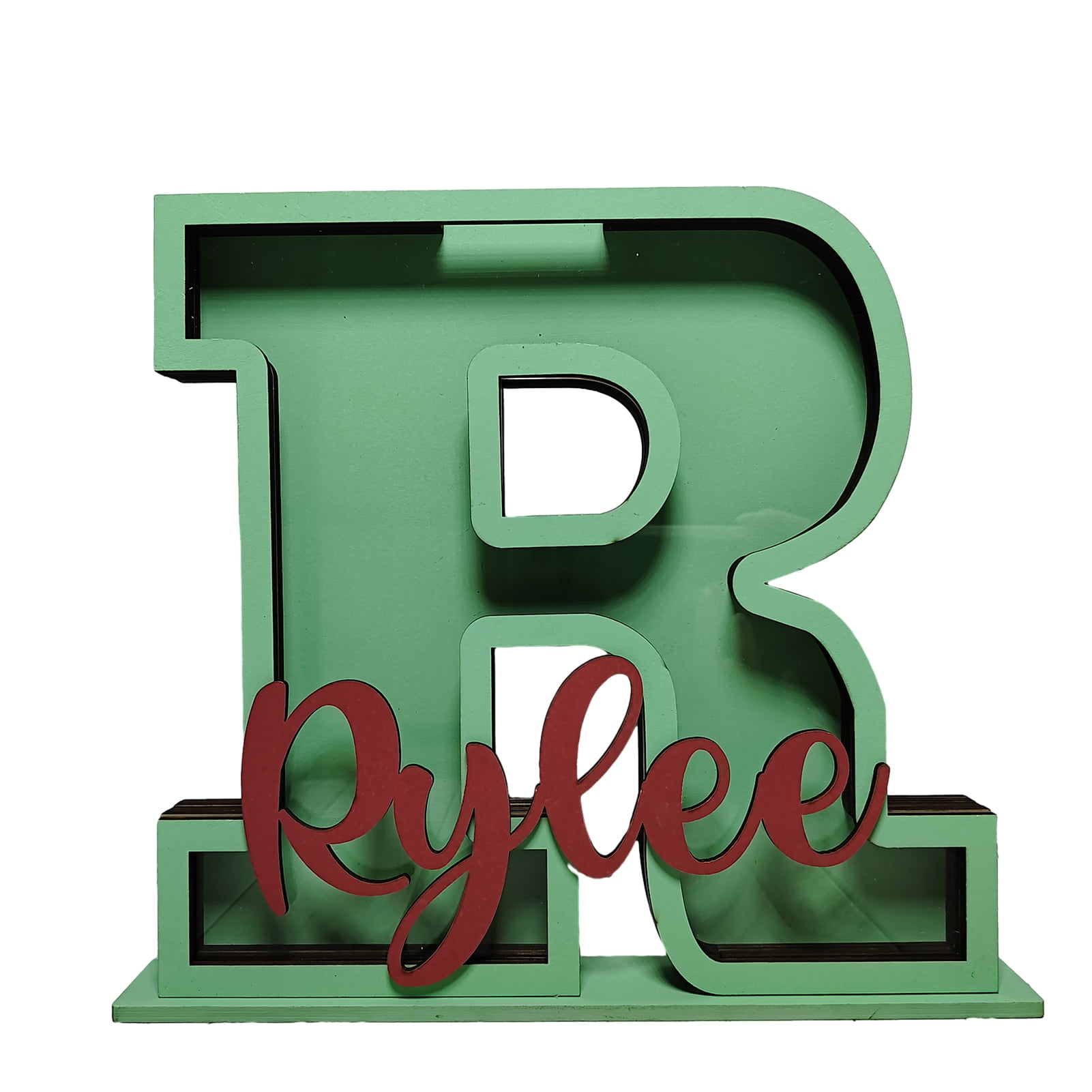 Kiskick Alphabet Piggy Bank Wooden Piggy Bank Wooden Money Piggy Bank ...