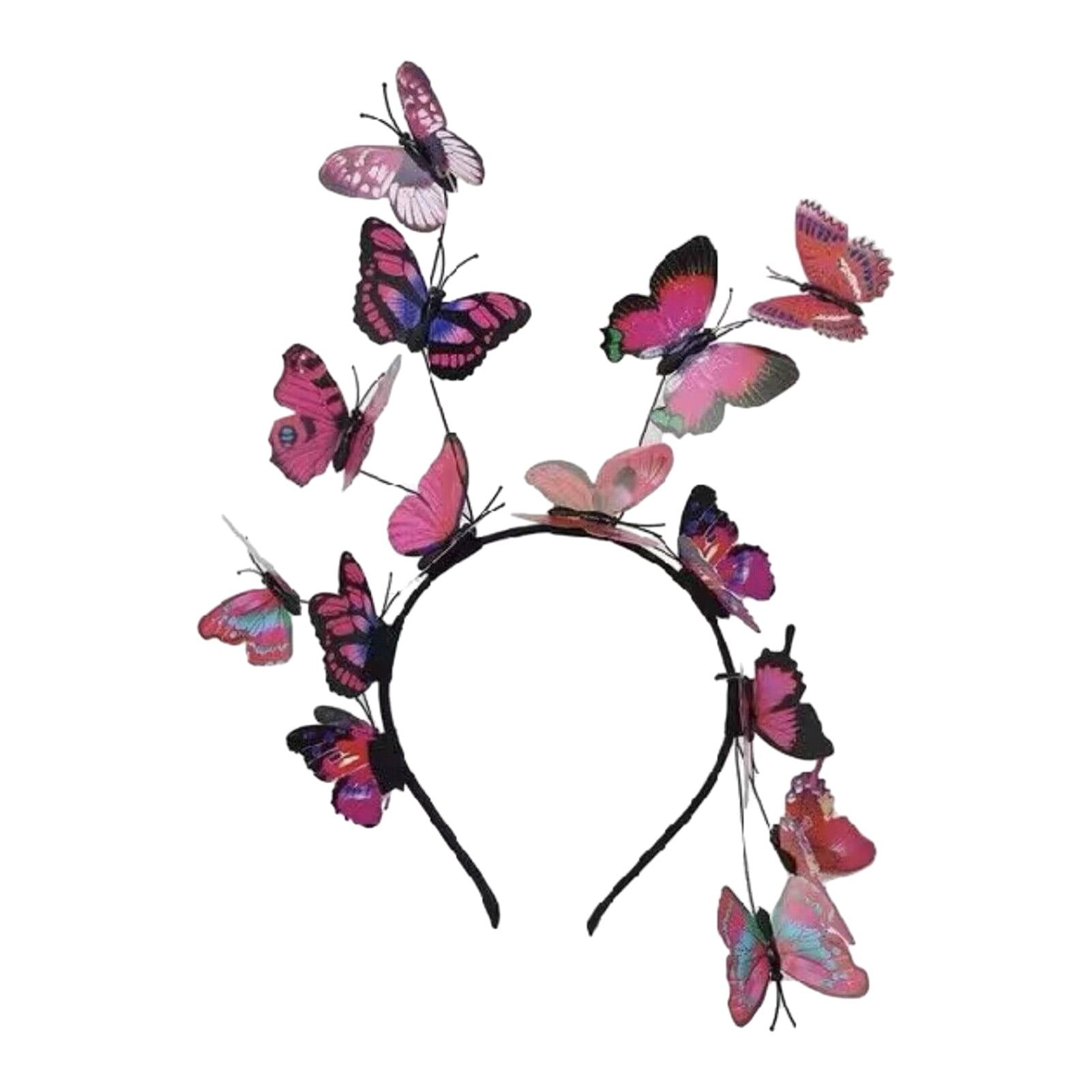 Kiskick Butterflies Headband Resin Hair Hoop Women Performance Hair ...