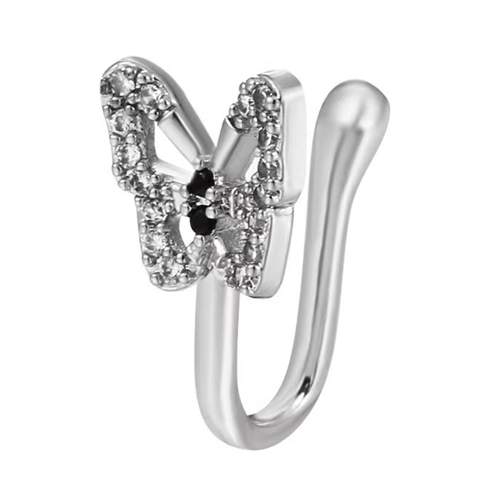 Kiskick Butterflies Nose Pin 1pc U-shaped False Nose Ring Butterflies ...