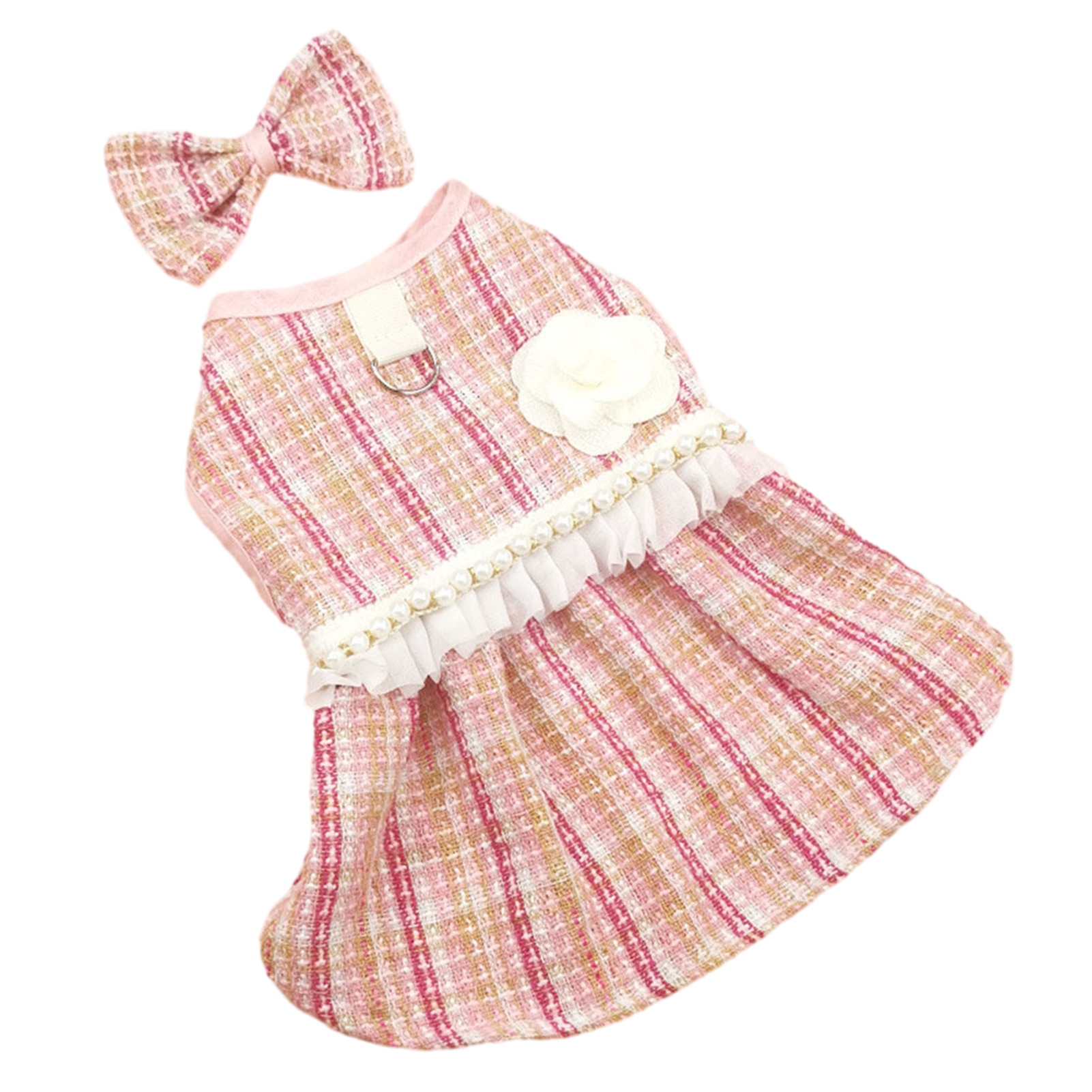Kiskick Dog Skirt Floral Pet Dress with Bow Headdress Cute Dogs Cats ...