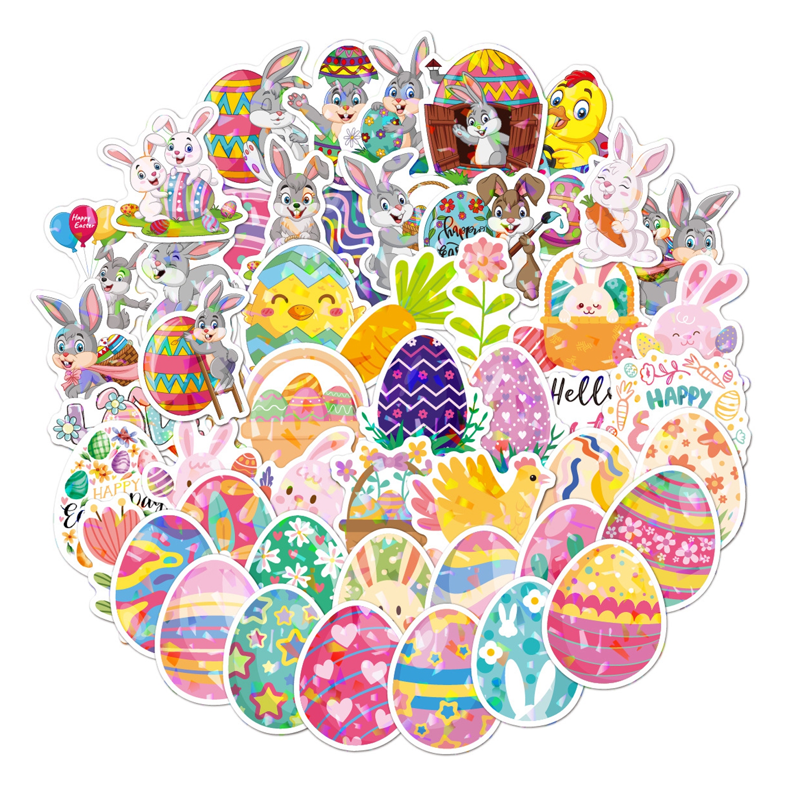 Kiskick Easter Stickers Vinyl Easter Stickers Easter Sticker Rabbit Egg ...