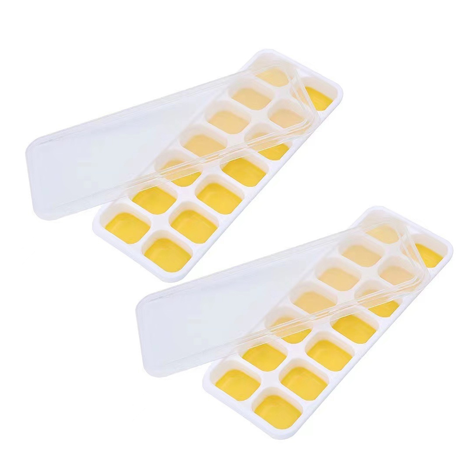 Kiskick Easy to Clean Ice Cube Tray 2pcs Silicone Ice Cube Tray with ...