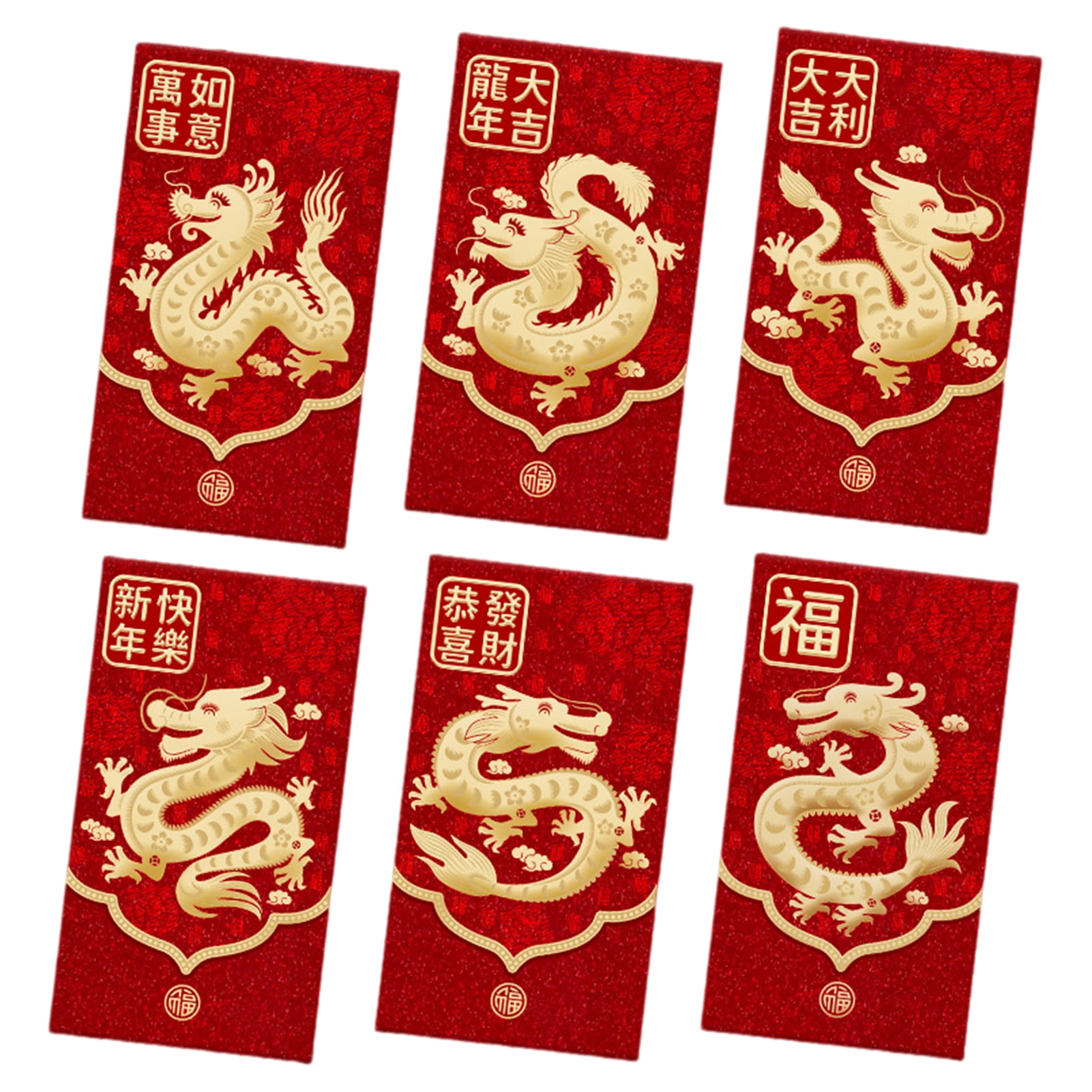 Kiskick Exquisite Red Envelope 6pcs Exquisite Chinese New Year Red ...