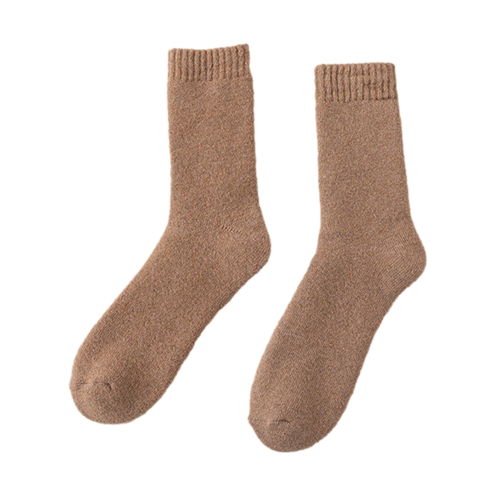 Kiskick Fleece-lined Socks Wool Socks Mid-tube Winter Socks Thick Plush ...