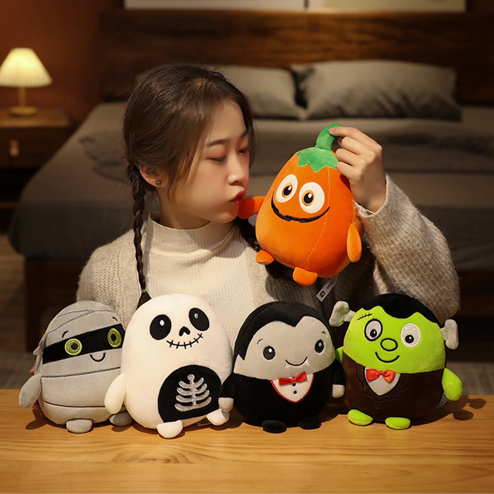 Kiskick Funny Halloween Stuffed Toy, Cartoon Pumpkin Skull Monsters ...