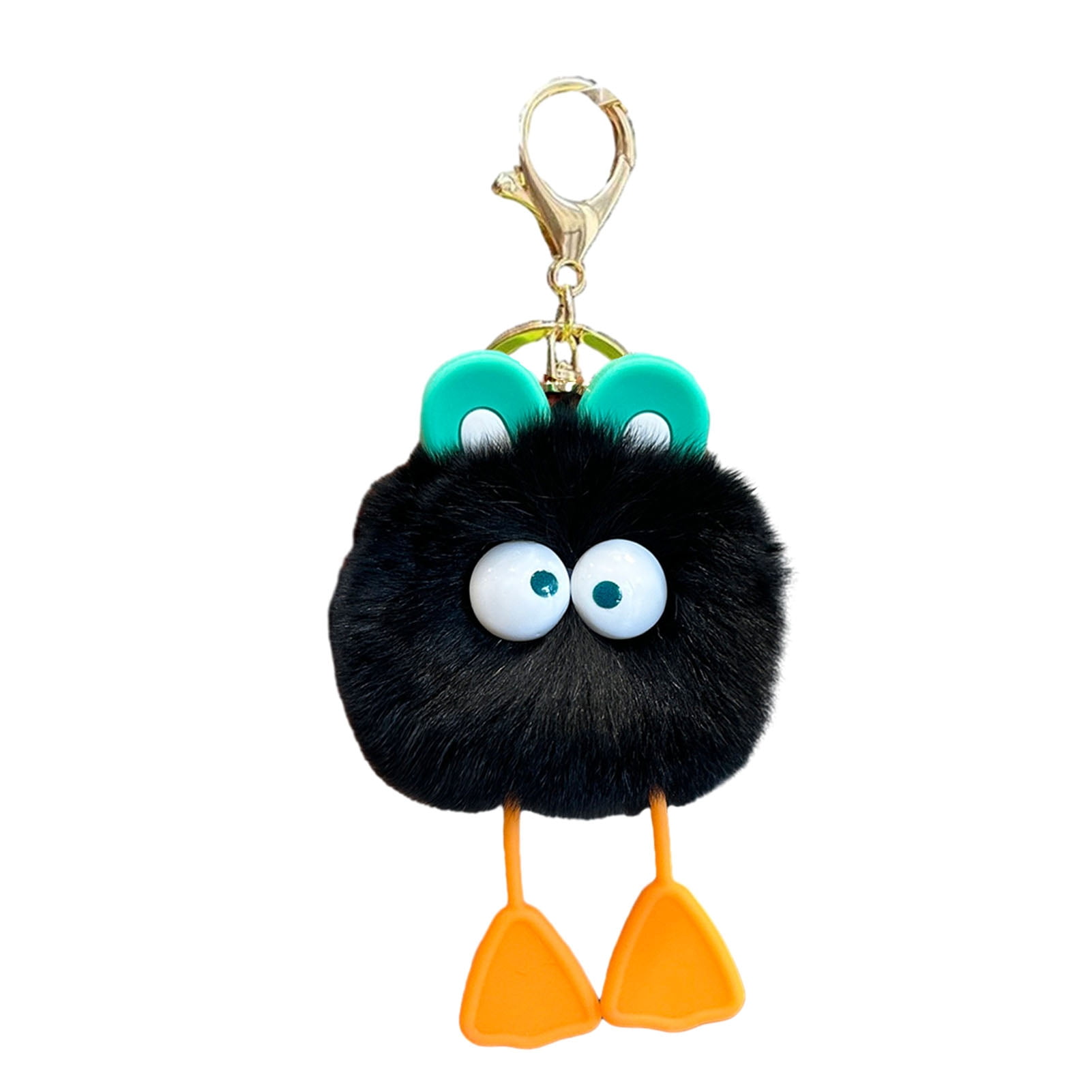Kiskick Fuzzy Ball Keychain Decoration Plush Cartoon Ball Keychain Cute ...
