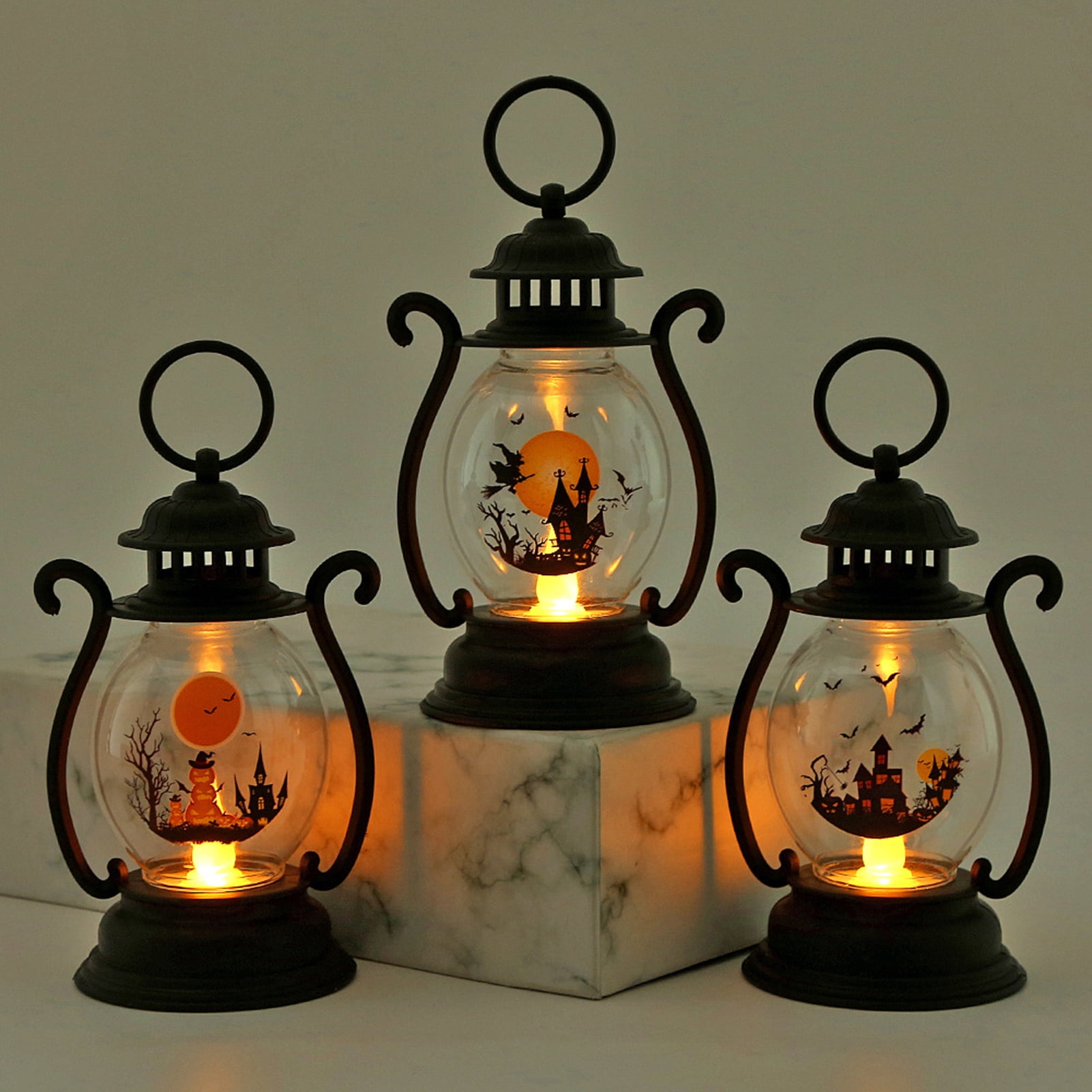 Kiskick Halloween LED Lantern Lamp, Spooky Decorations, Energy ...