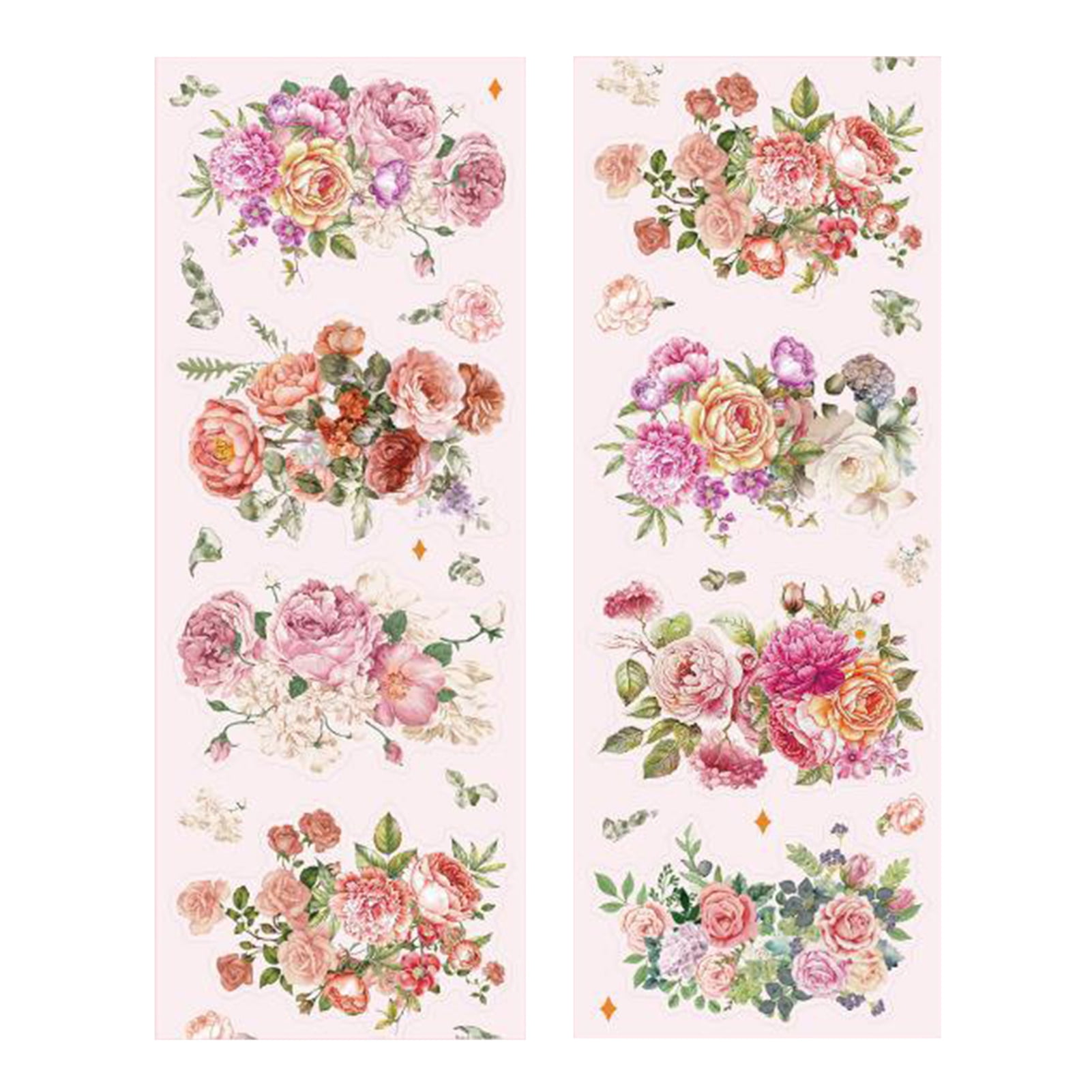 Kiskick Journaling Tape Stickers Flower Tape Stickers 1 Roll Pet Flower ...