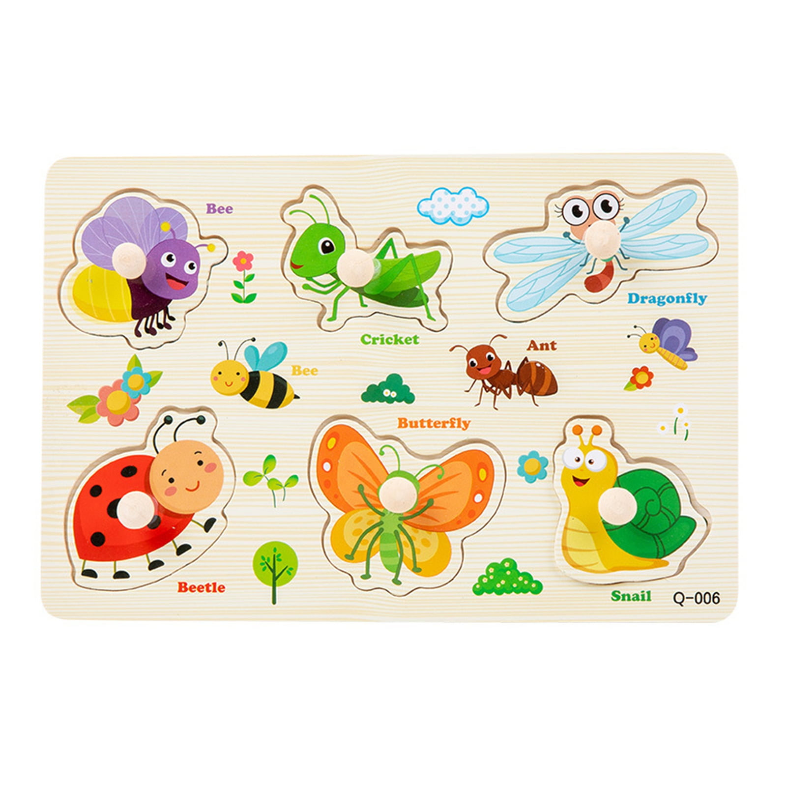 Kiskick Kids Educational Puzzle Cognitive Matching Puzzle Wooden Kids ...