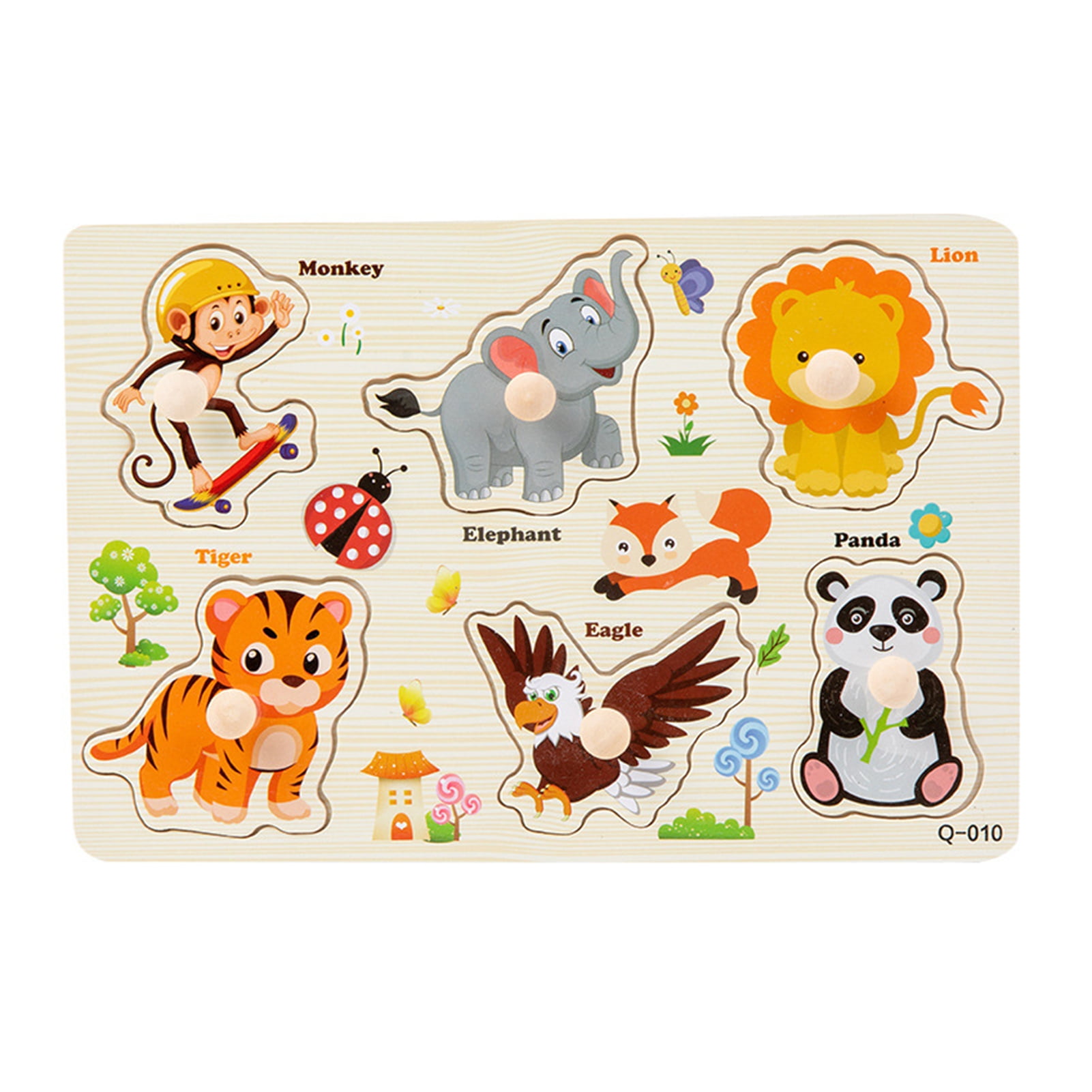 Kiskick Kids Educational Puzzle Cognitive Matching Puzzle Wooden Kids ...