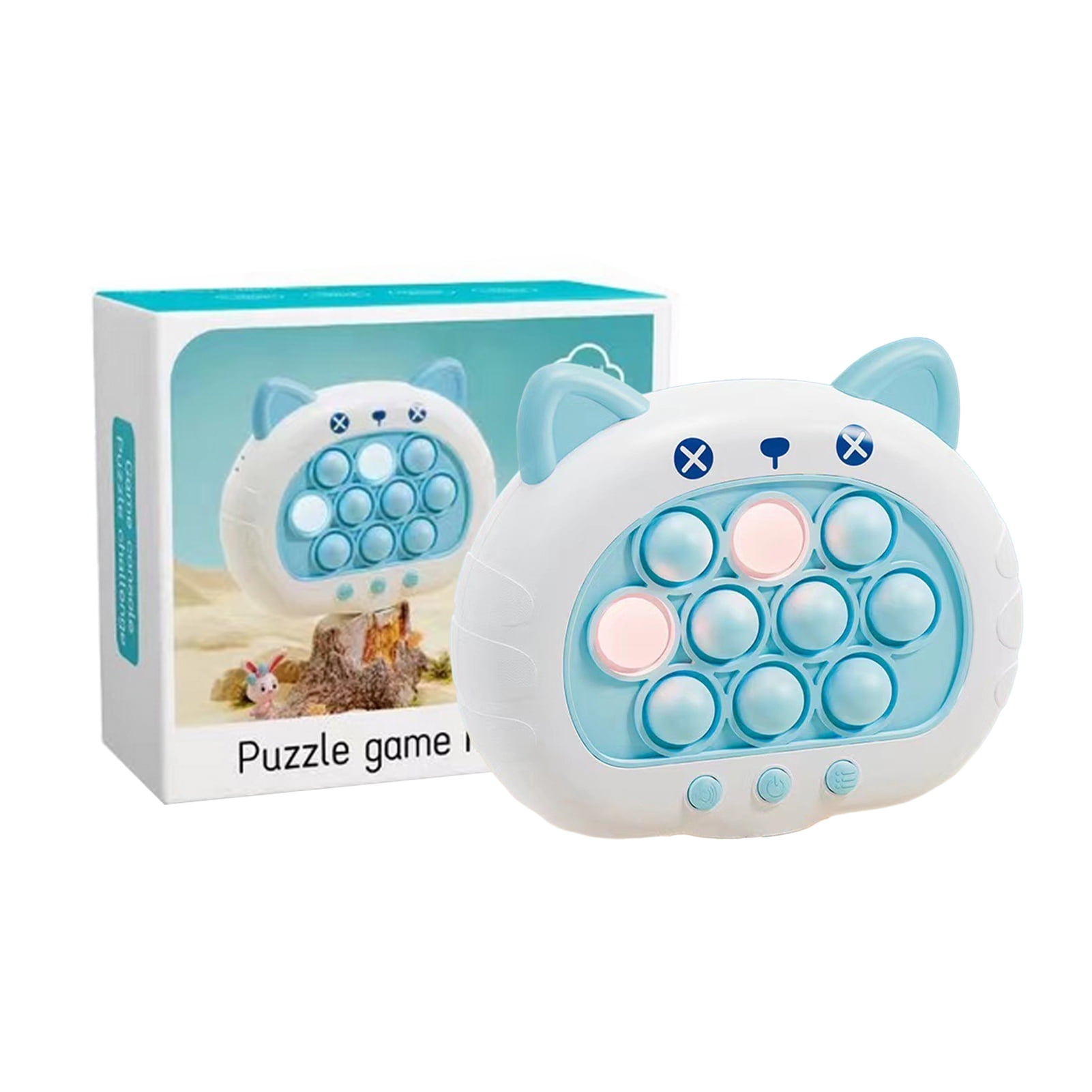 Kiskick Kids Push Bubble Toy Cartoon Push Bubble Game Light-up 4 Modes ...