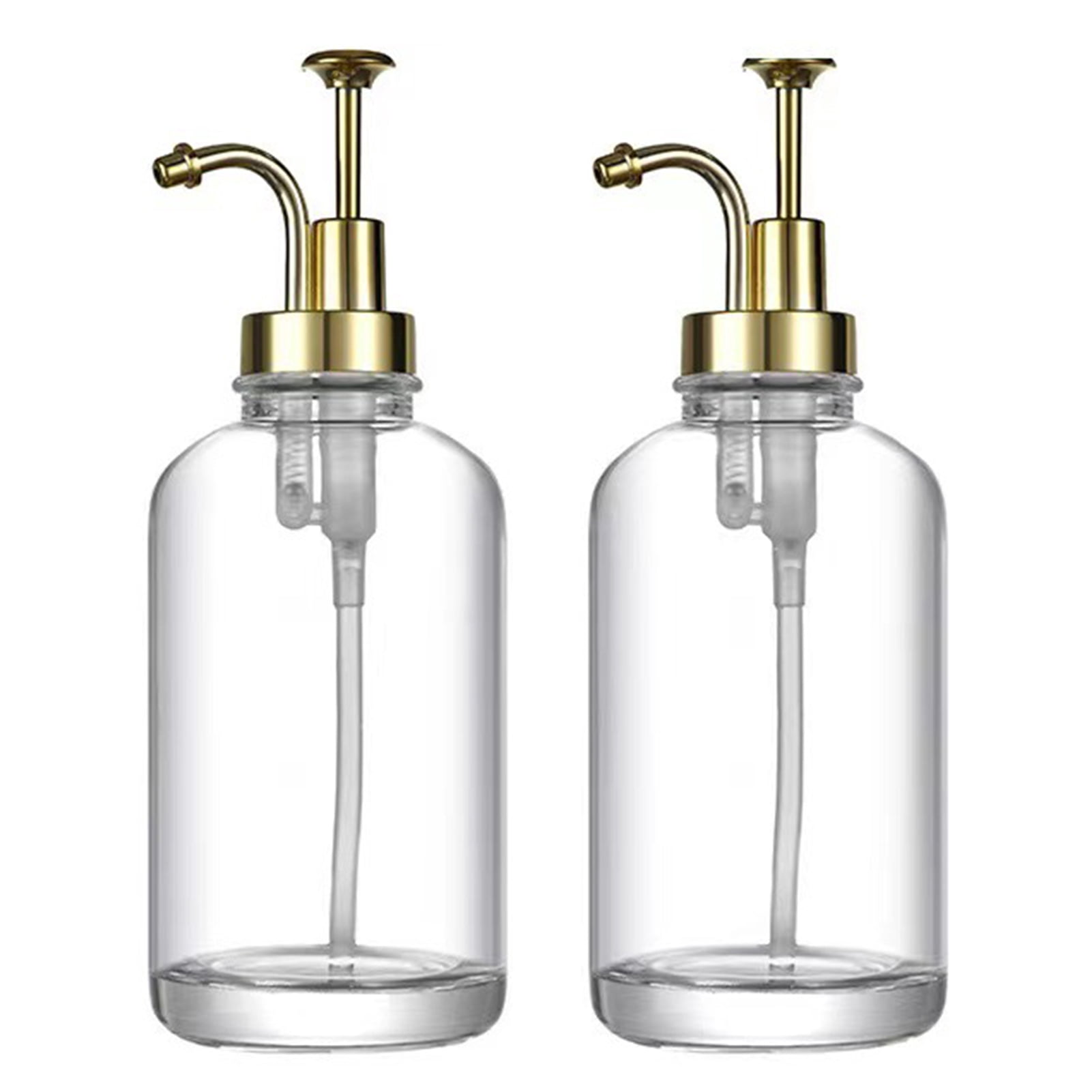 Kiskick Leak Proof Syrup Pump 2pcs 17oz Clear Glass Syrup Pump Bottle ...