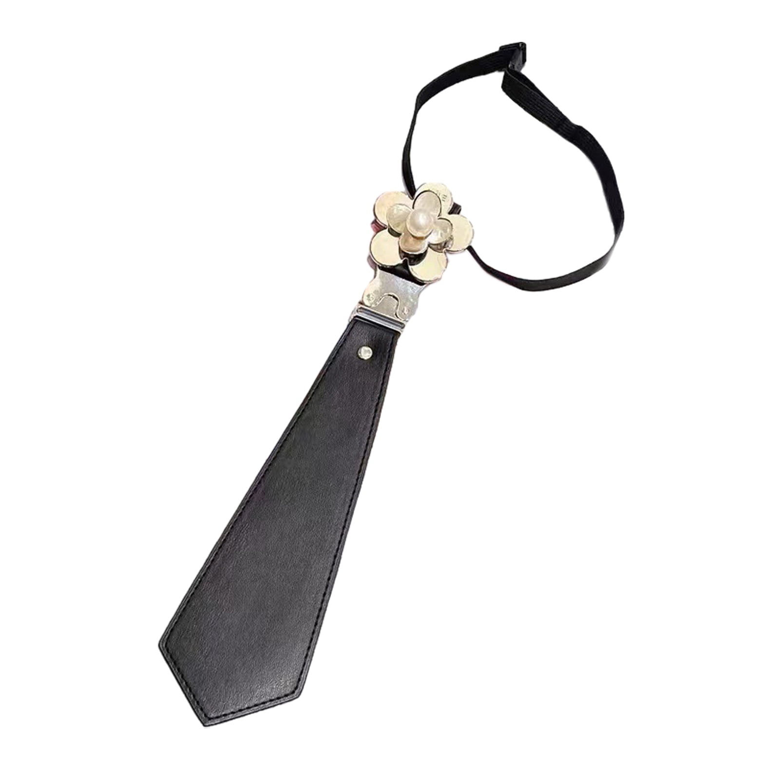 Kiskick Metal Buckle Necktie Imitation Leather Tie Faux Leather Necktie ...