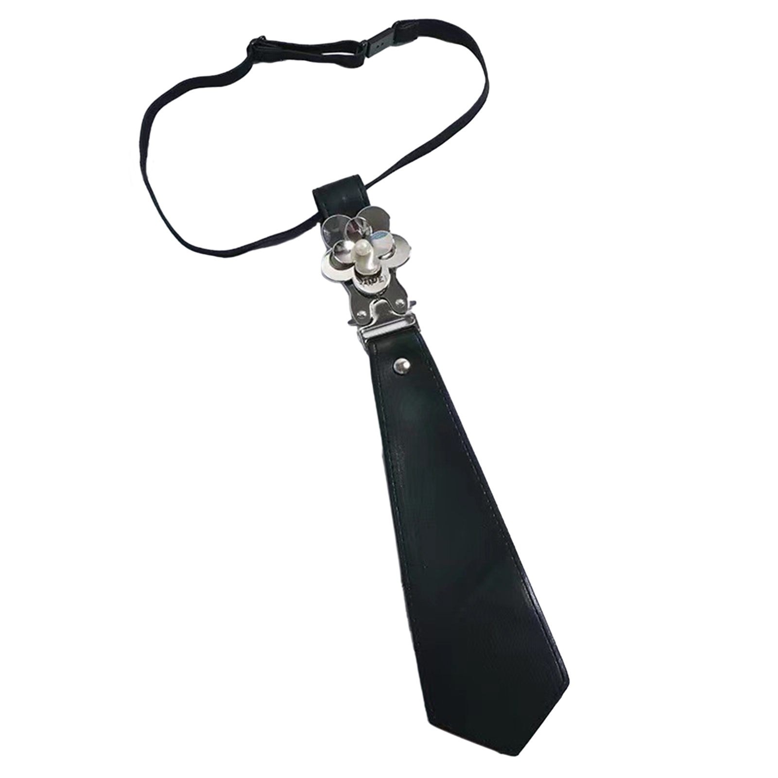 Kiskick Metal Buckle Necktie Imitation Leather Tie Faux Leather Necktie ...