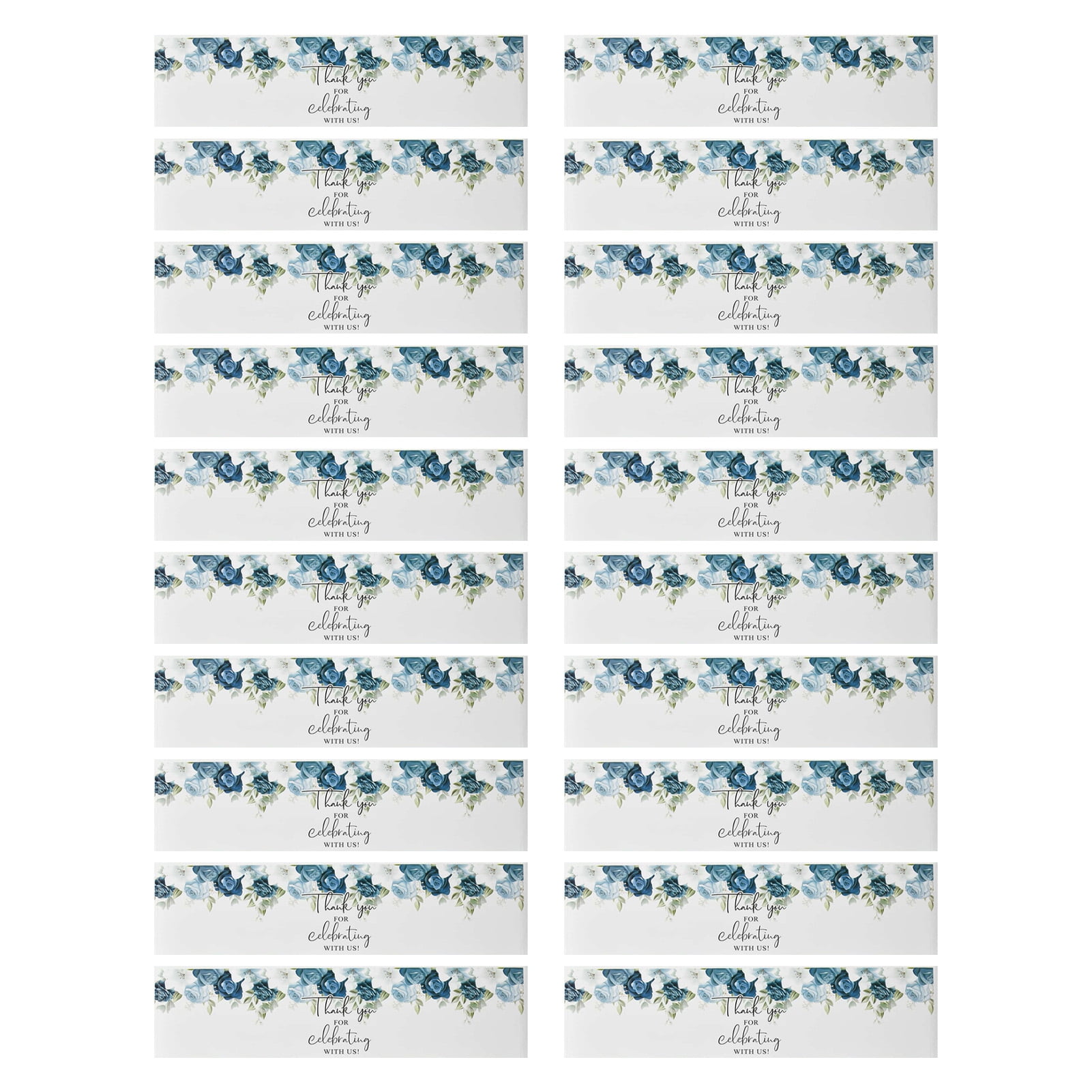 Kiskick Party Guest Gratitude Stickers 20 Pcs Flower Print Water Bottle ...