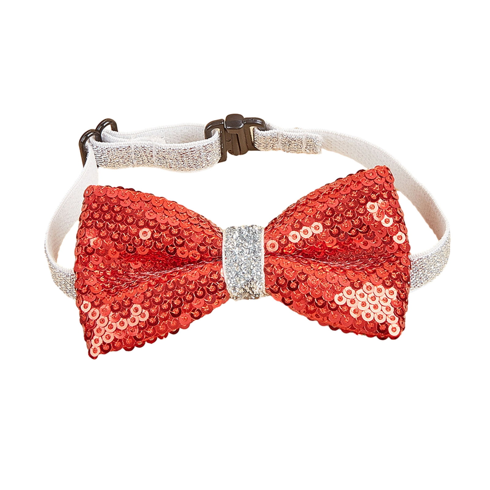 Kiskick Pet Bowknot Collar Sequin Pet Collar Pet Sequins Bowknot Collar ...
