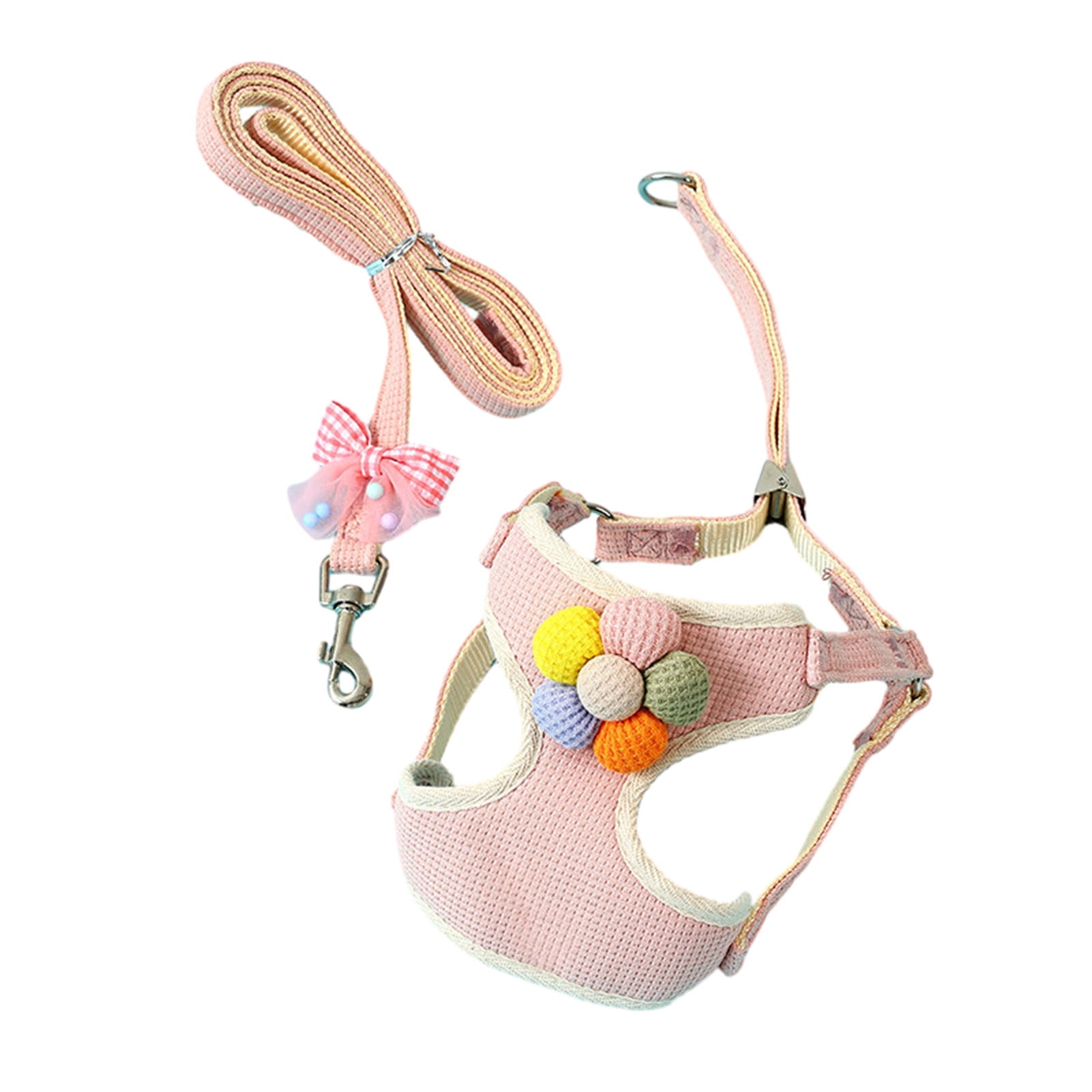 Kiskick Pet Vest Harness with Flower Decoration Triangular Structure ...