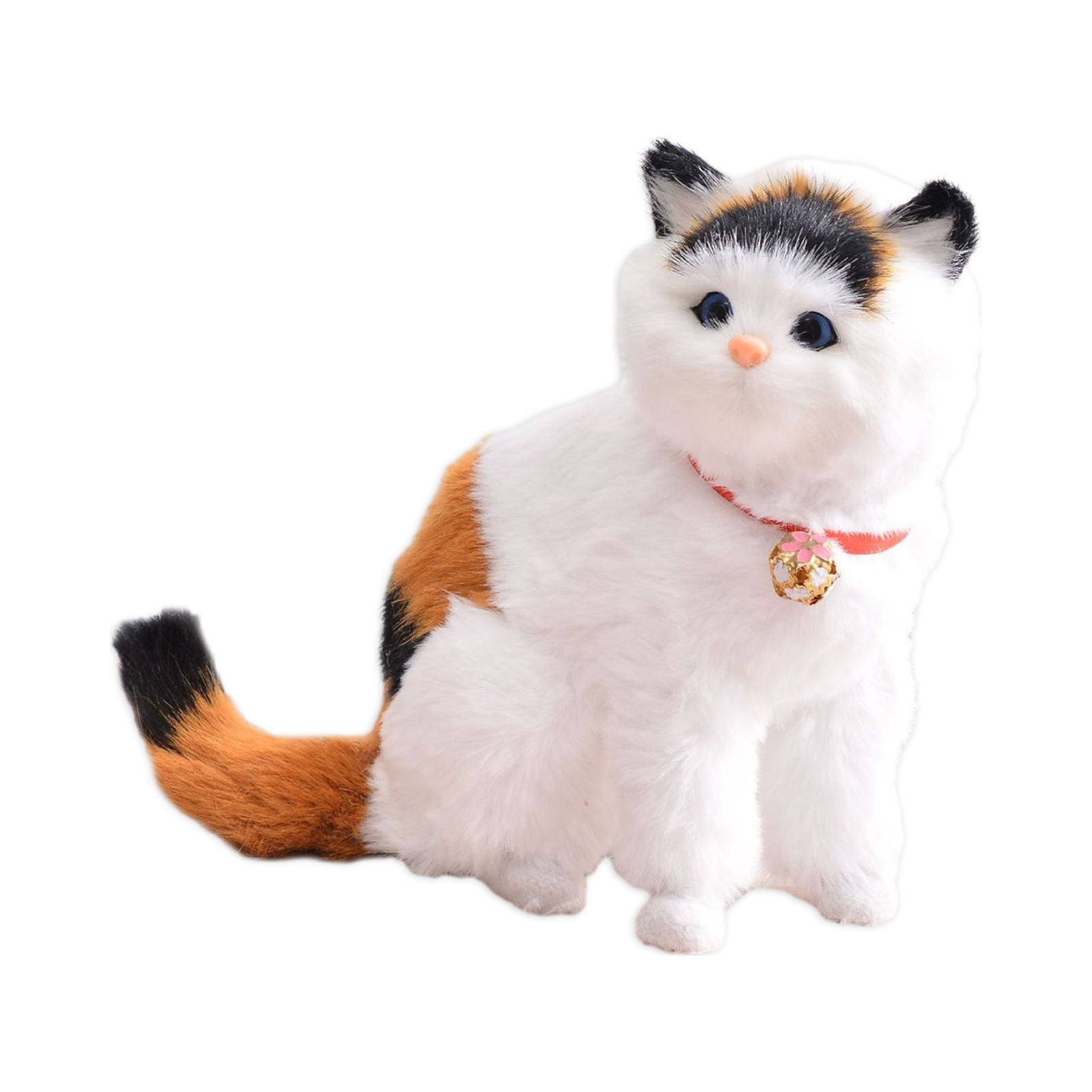 Kiskick Plush Cat Toy Realistic Cat Toy Realistic Sitting Cat Plush Toy ...