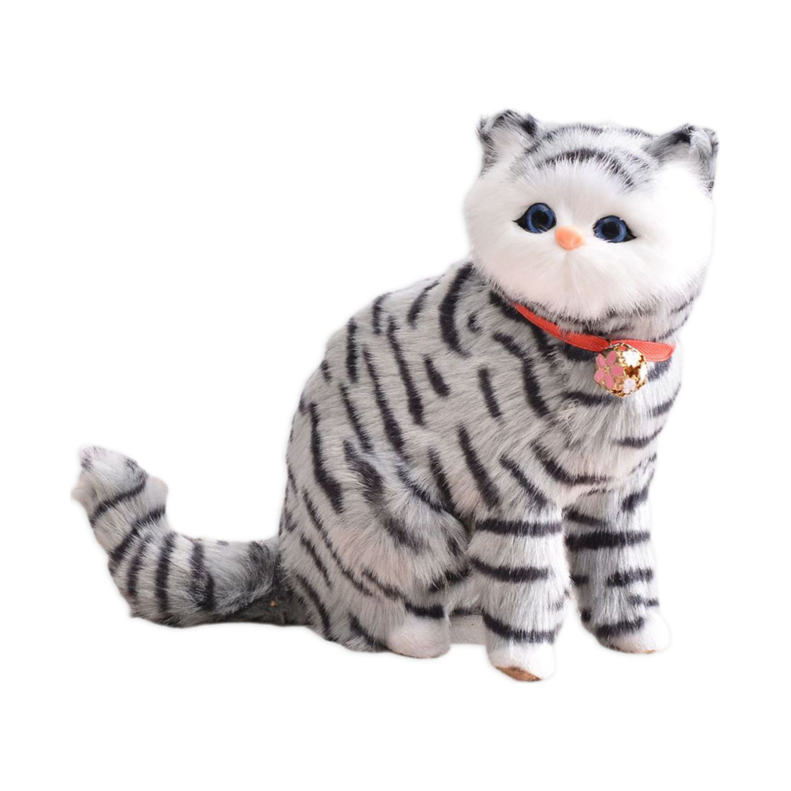 Kiskick Plush Cat Toy Realistic Cat Toy Realistic Sitting Cat Plush Toy ...