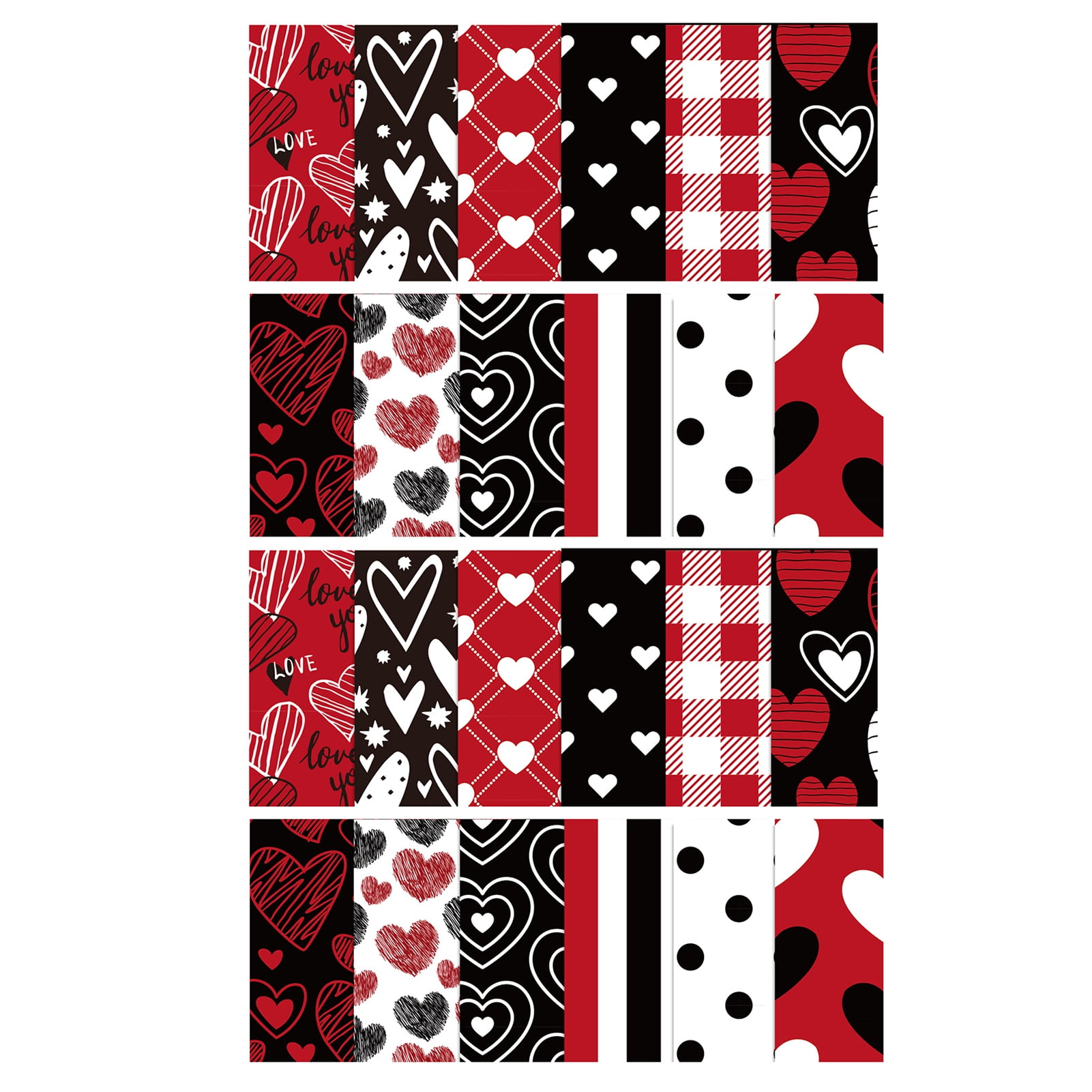 Kiskick Red Black Heart Scrapbook Paper Valentine's Day Scrapbook Paper ...