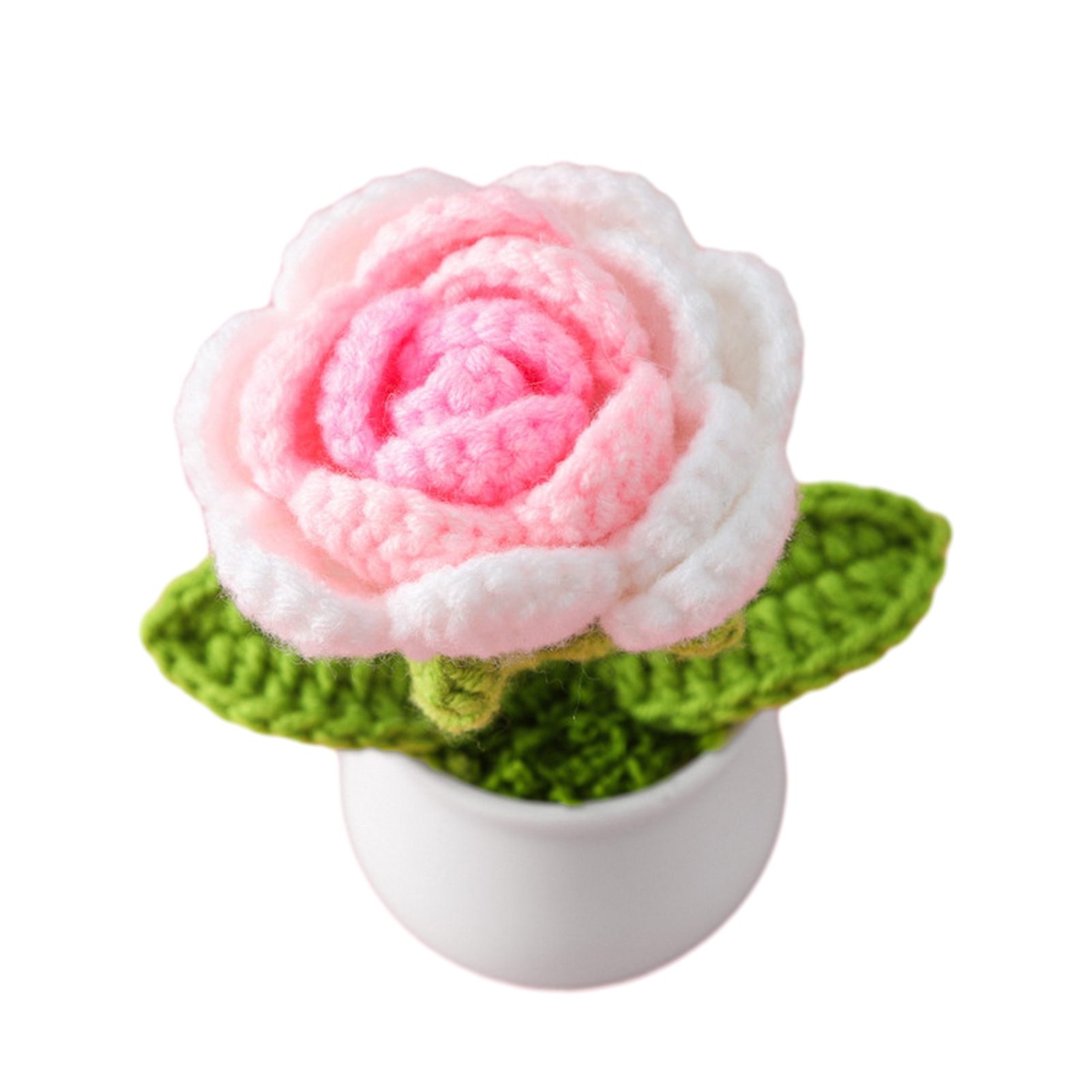 Kiskick Simulated Rose Potted Plants Highly Simulated Green Plants Diy ...