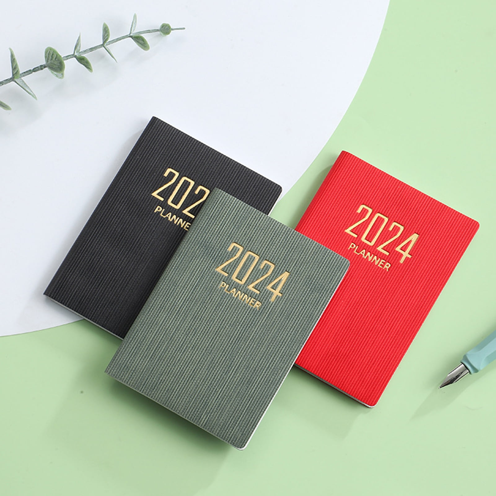 Kiskick Smooth Writing Planner A7 2024 English Planner Faux Leather ...