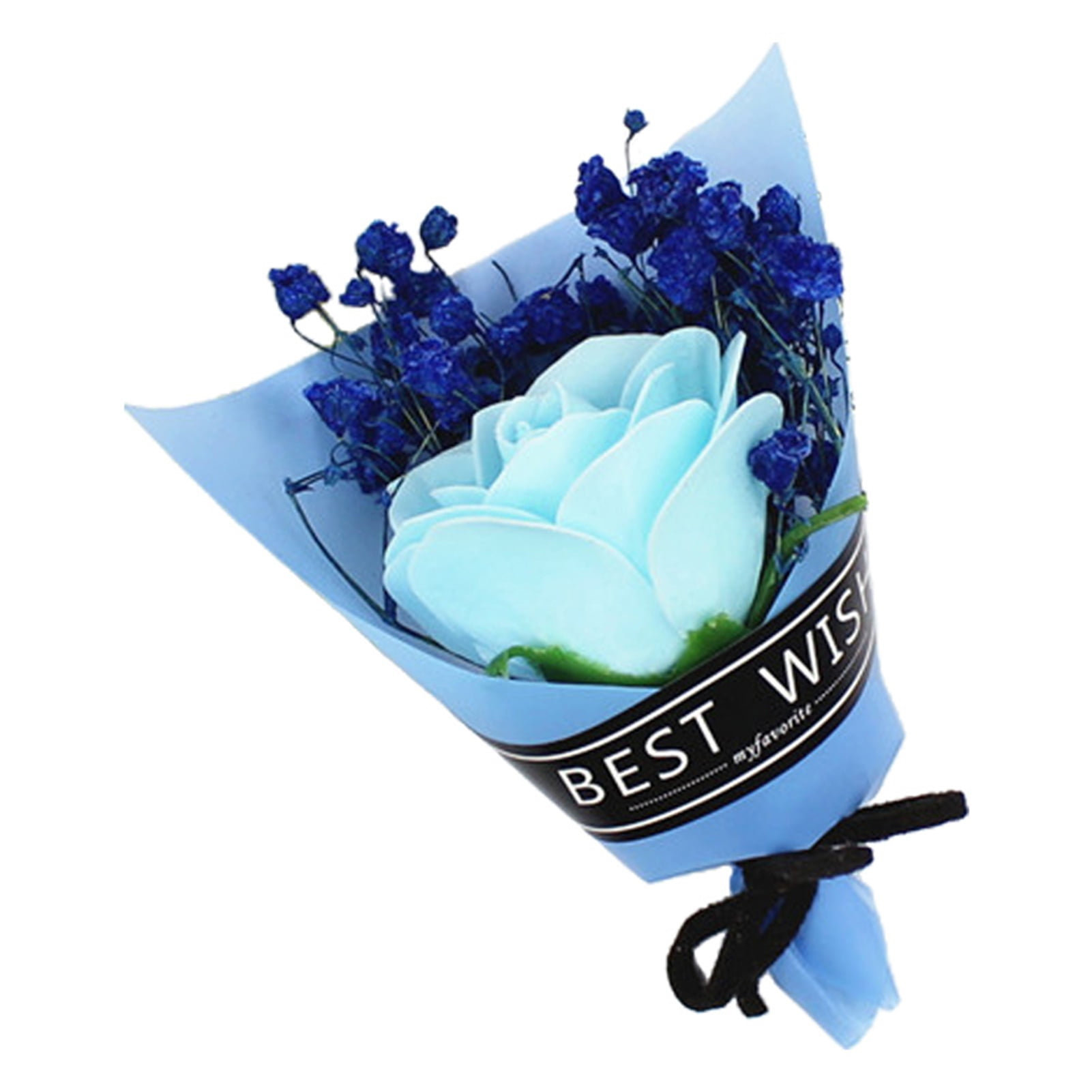 Kiskick Soap Flower Mini Rose Bouquet Realistic Texture Long-lasting ...