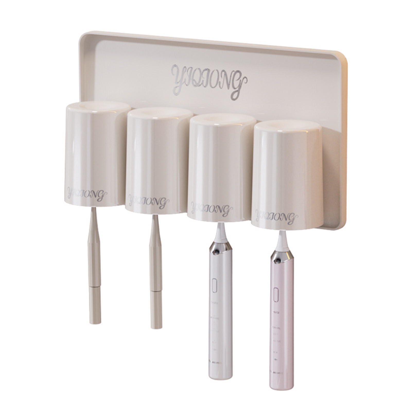 Kiskick Toothbrush Cup Holder Wall-mounted Toothbrush Holder Mouthwash ...