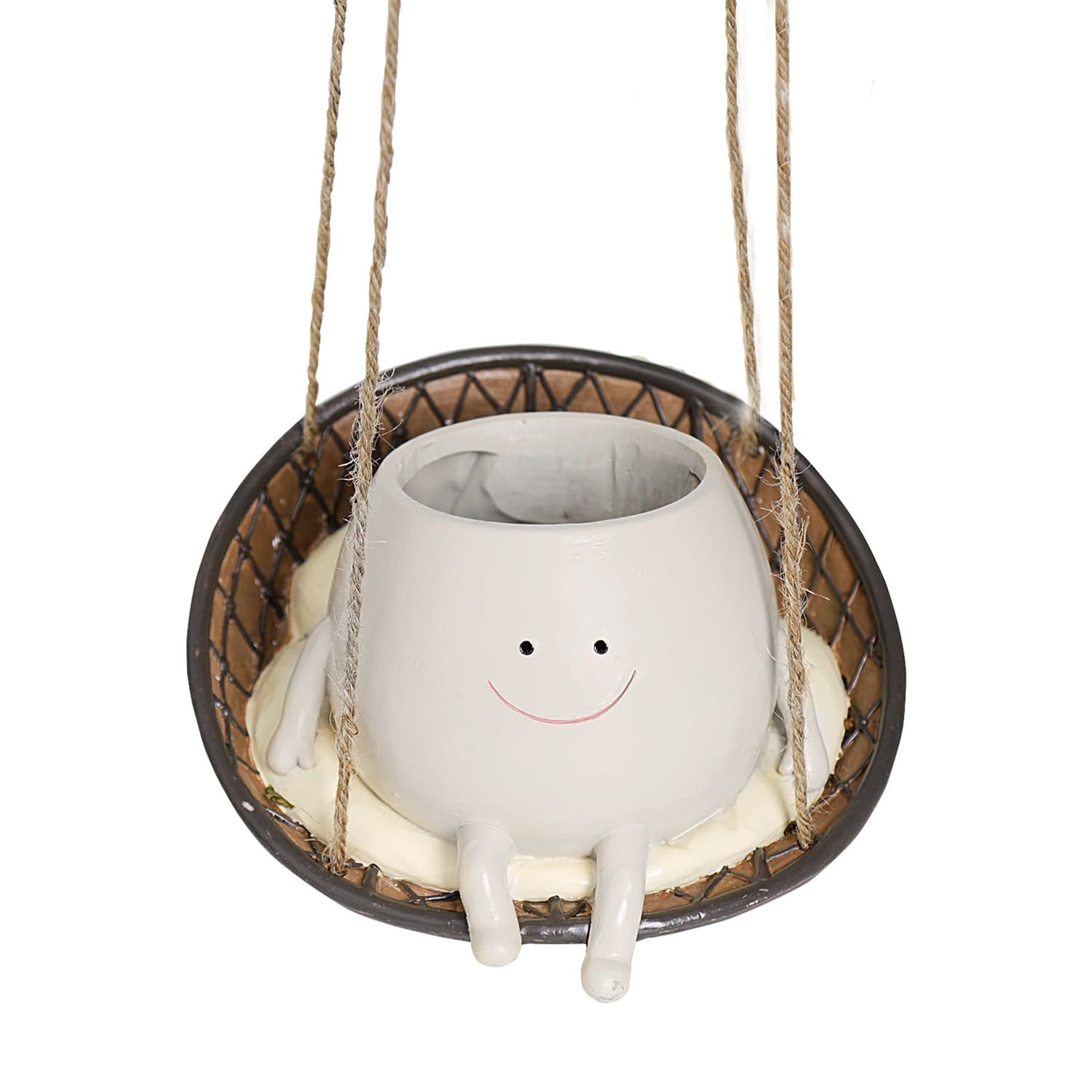 Kiskick Unique Face Design Planter Hanging Flowerpot Cute Smile Face ...