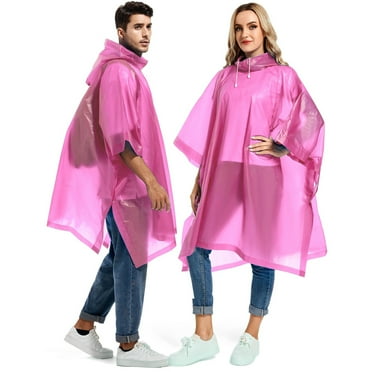 AGPTEK Reusable Rain Ponchos with Hood & 1 Pouch for Adults, Hiking ...