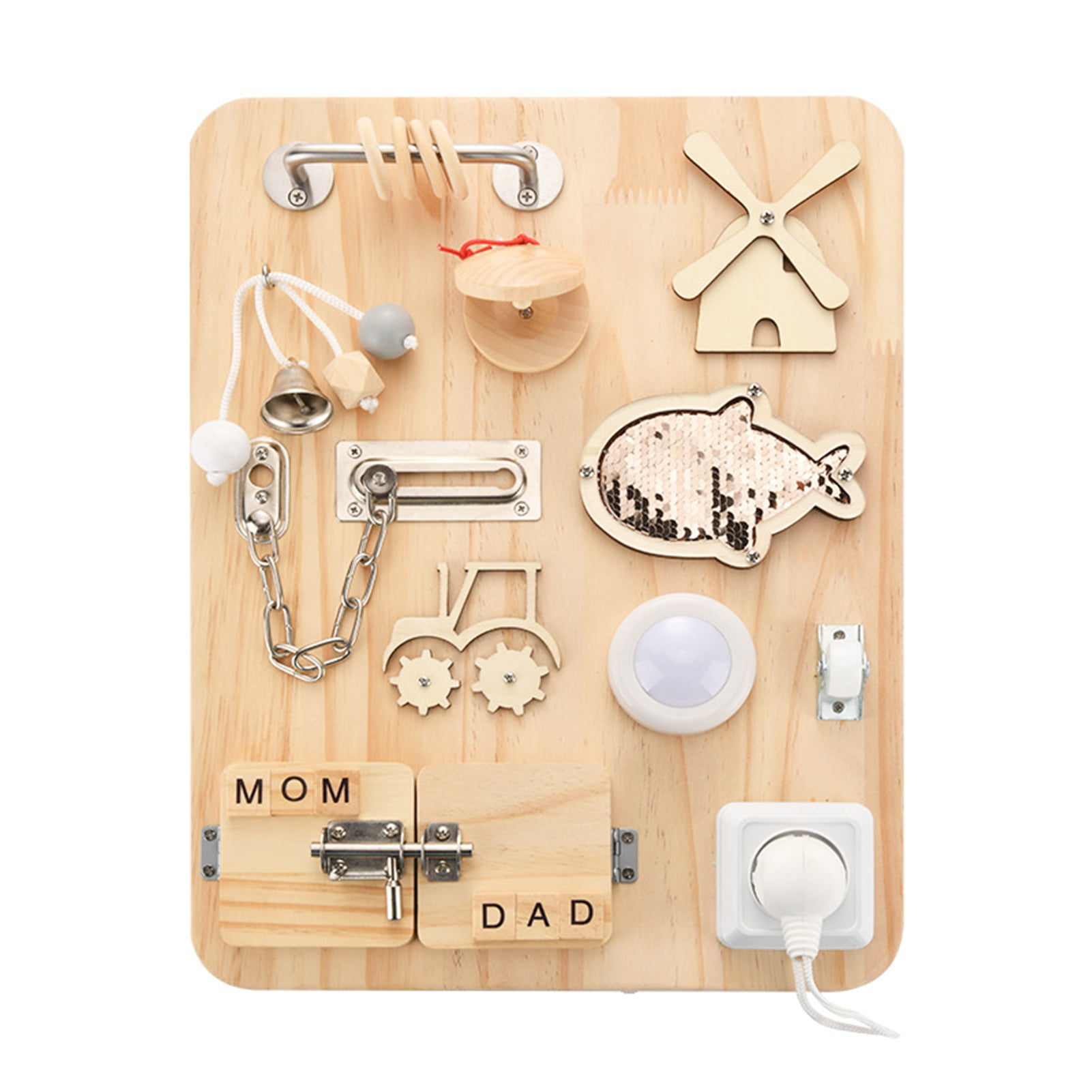 Kiskick Wooden Activity Board Wooden Activity Board for Toddlers ...