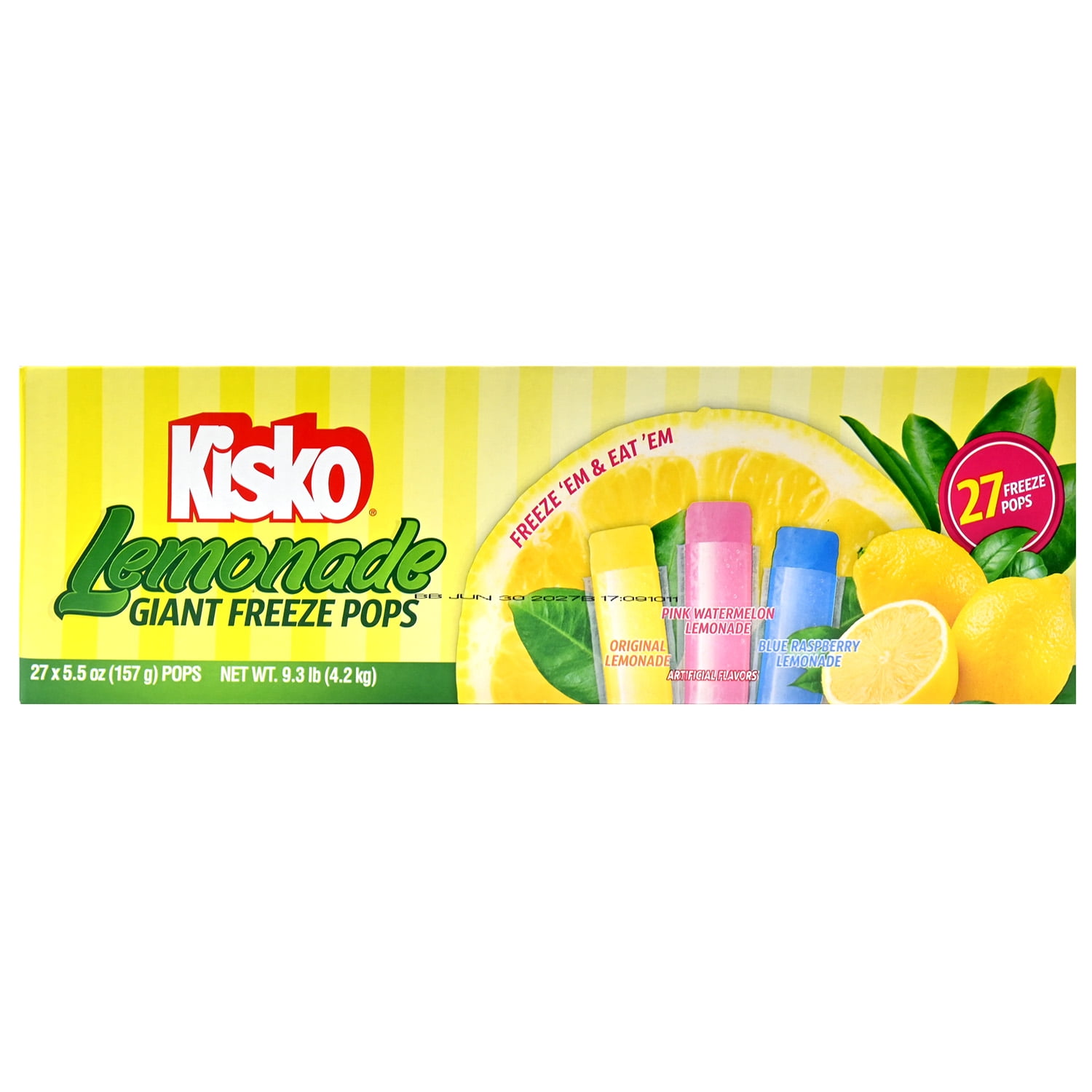 Kisko Lemonade Giant Freezies 27ct Box - Walmart.com