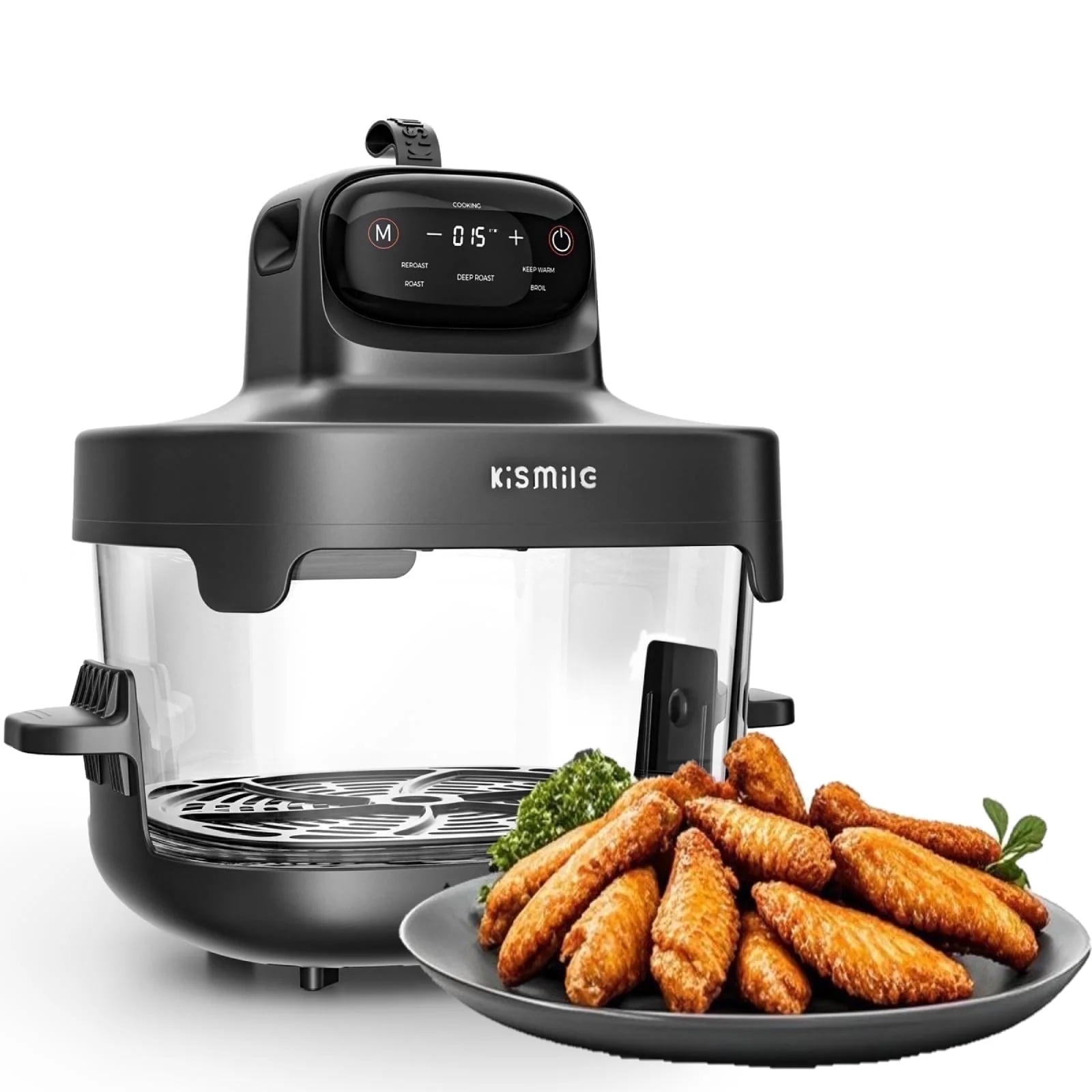 Kismile 5-in-1 Portable Air Fryer 2.6QT/4.7QT with 360° Visualization ...