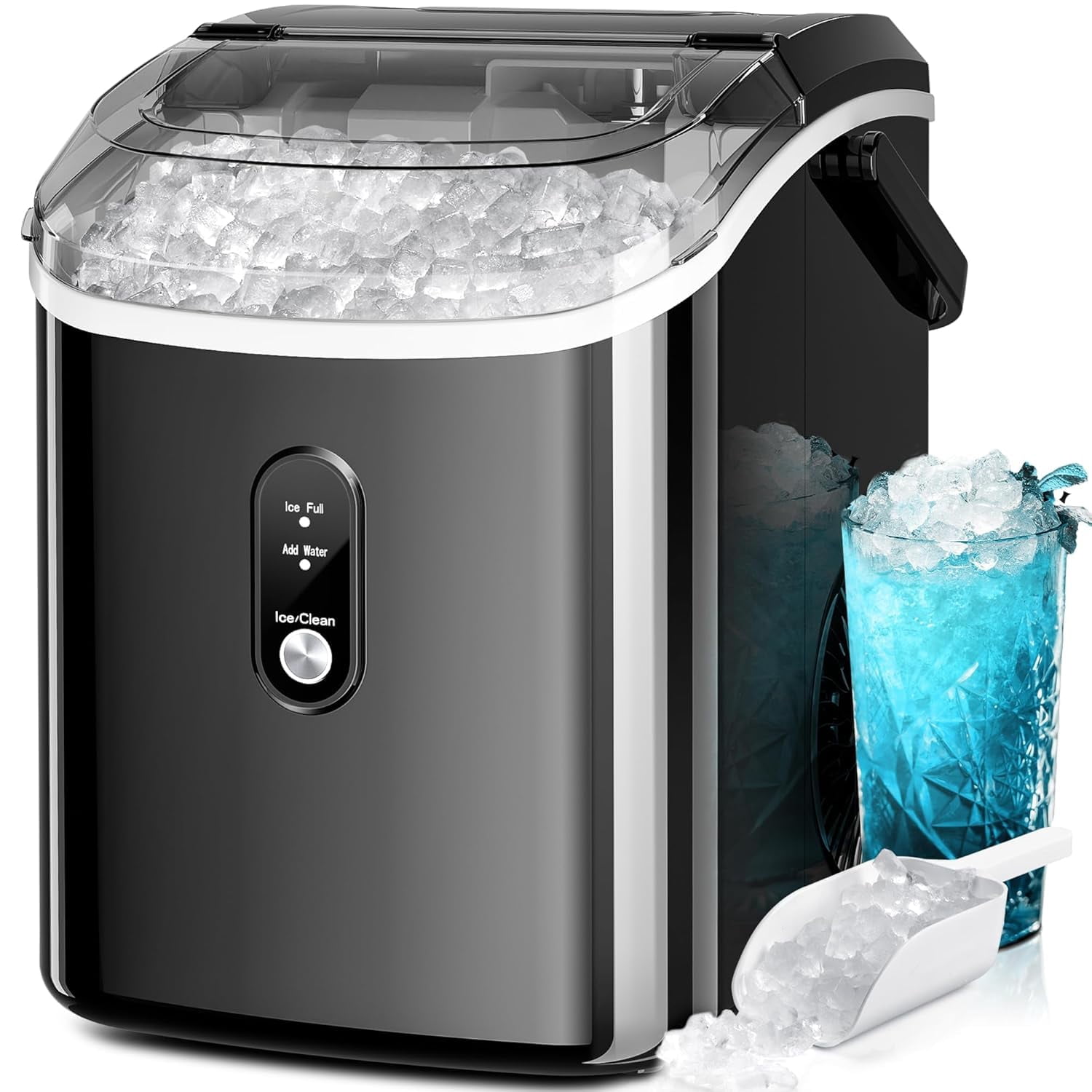 Kismile Nugget Ice Makers Countertop,35Lbs/24H,Portable Sonic Ice ...