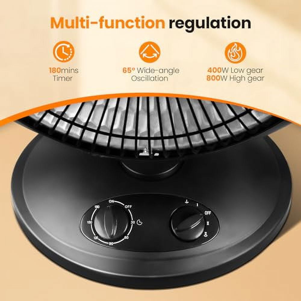 Kismile Oscillating Parabolic Space Heater with Thermostat and Timer ...