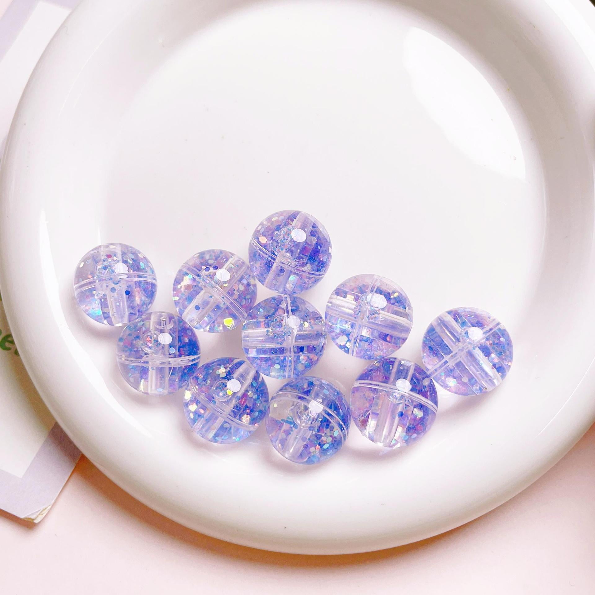 Kisor 10 Pcs 18 mm Shiny Quicksand Acrylic Round Beads, Water Beads DIY ...