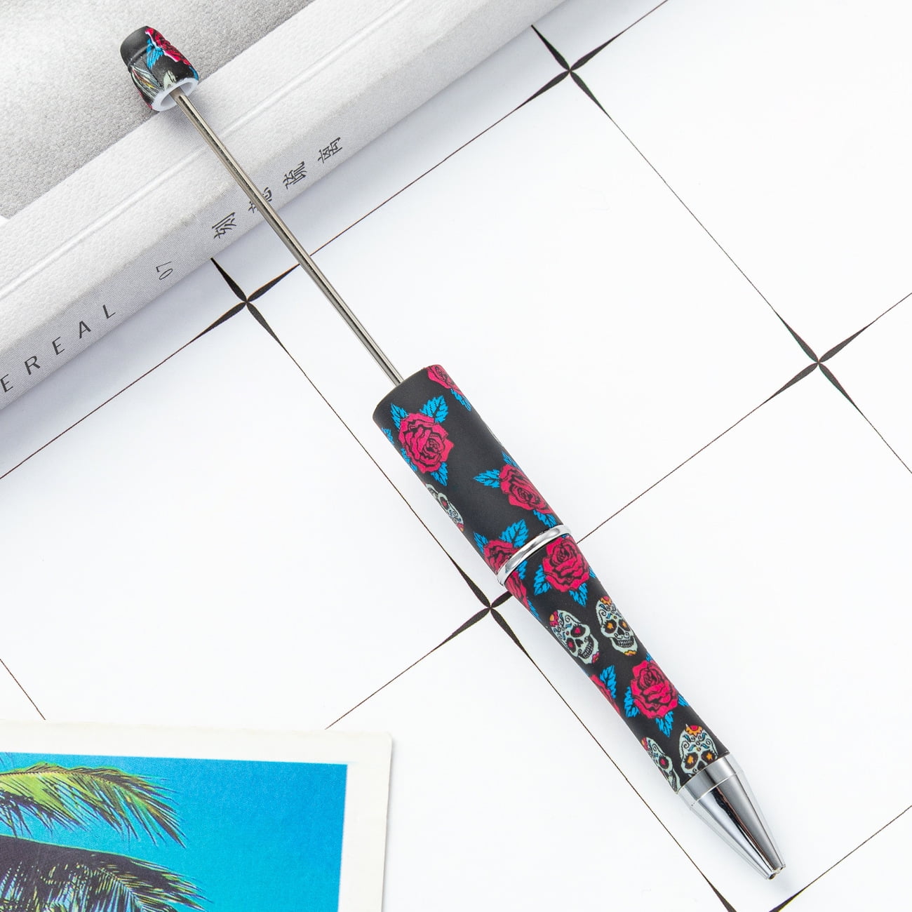 Kisor 10 Pieces Beadable Pen Bead Pens DIY Ball Pen for Stationery ...